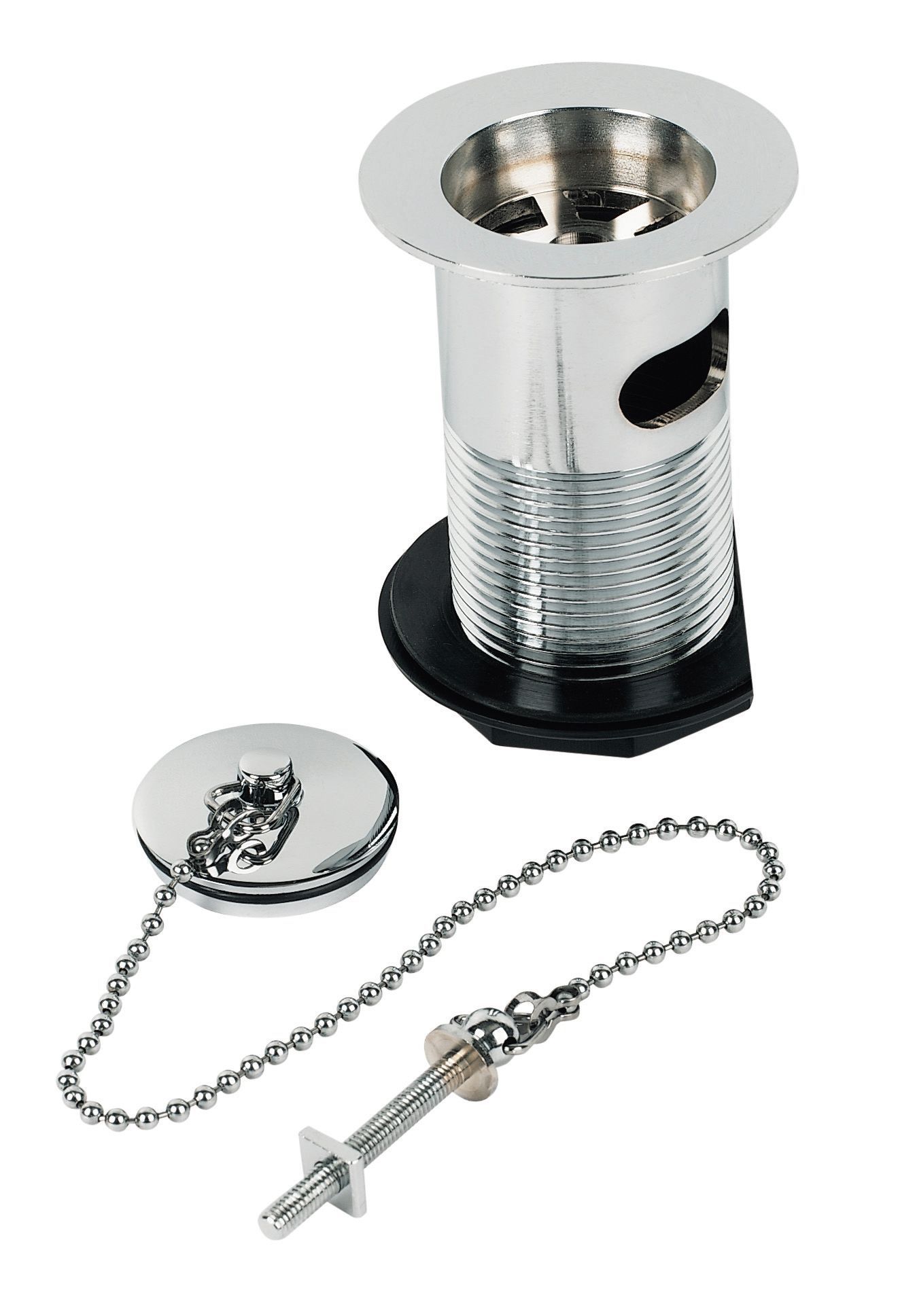 Slotted basin waste with plug & chain | Departments | DIY at B&Q