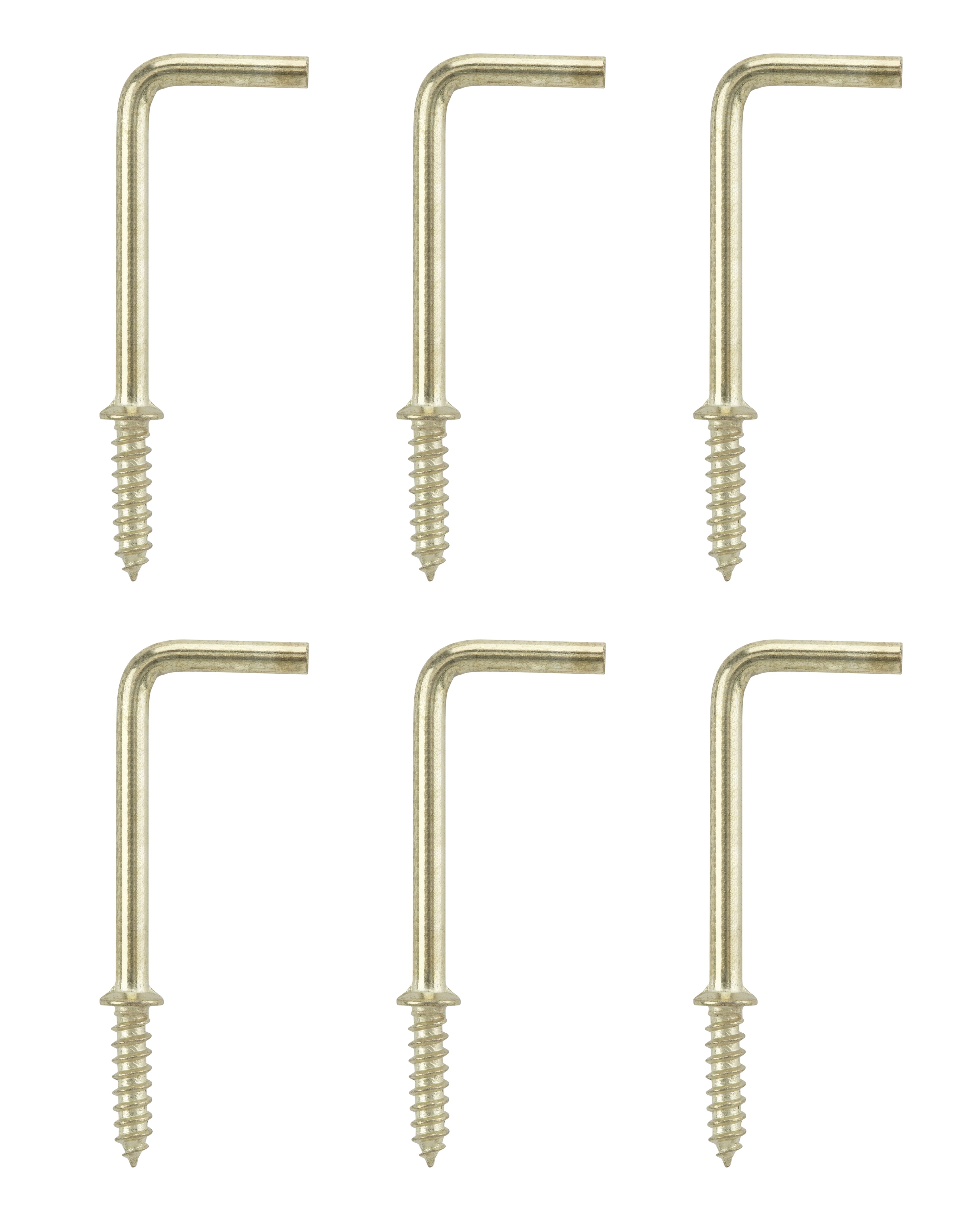 Brass-plated Large Cup hook (L)54.5mm, Pack of 6 | Departments | DIY at B&Q