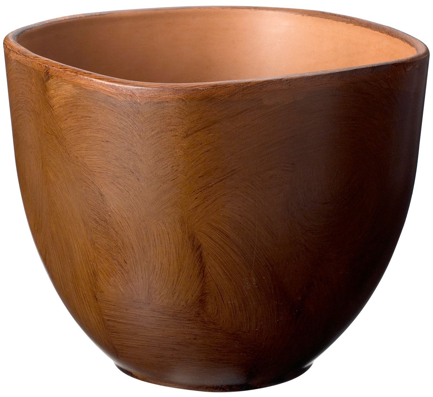Rounded square Wood effect Plant pot (H)180mm (Dia)240mm | Departments ...