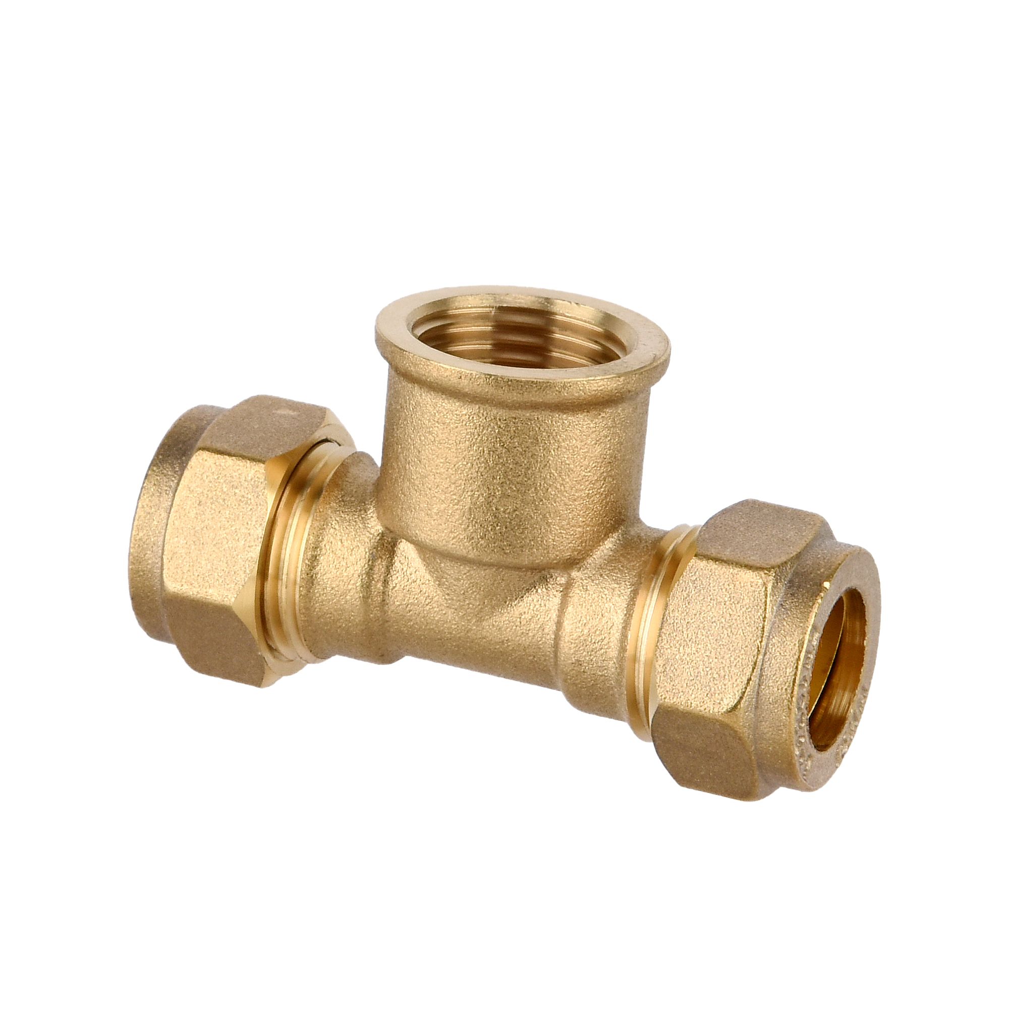 Plumbsure Brass Compression Tee | Departments | DIY at B&Q