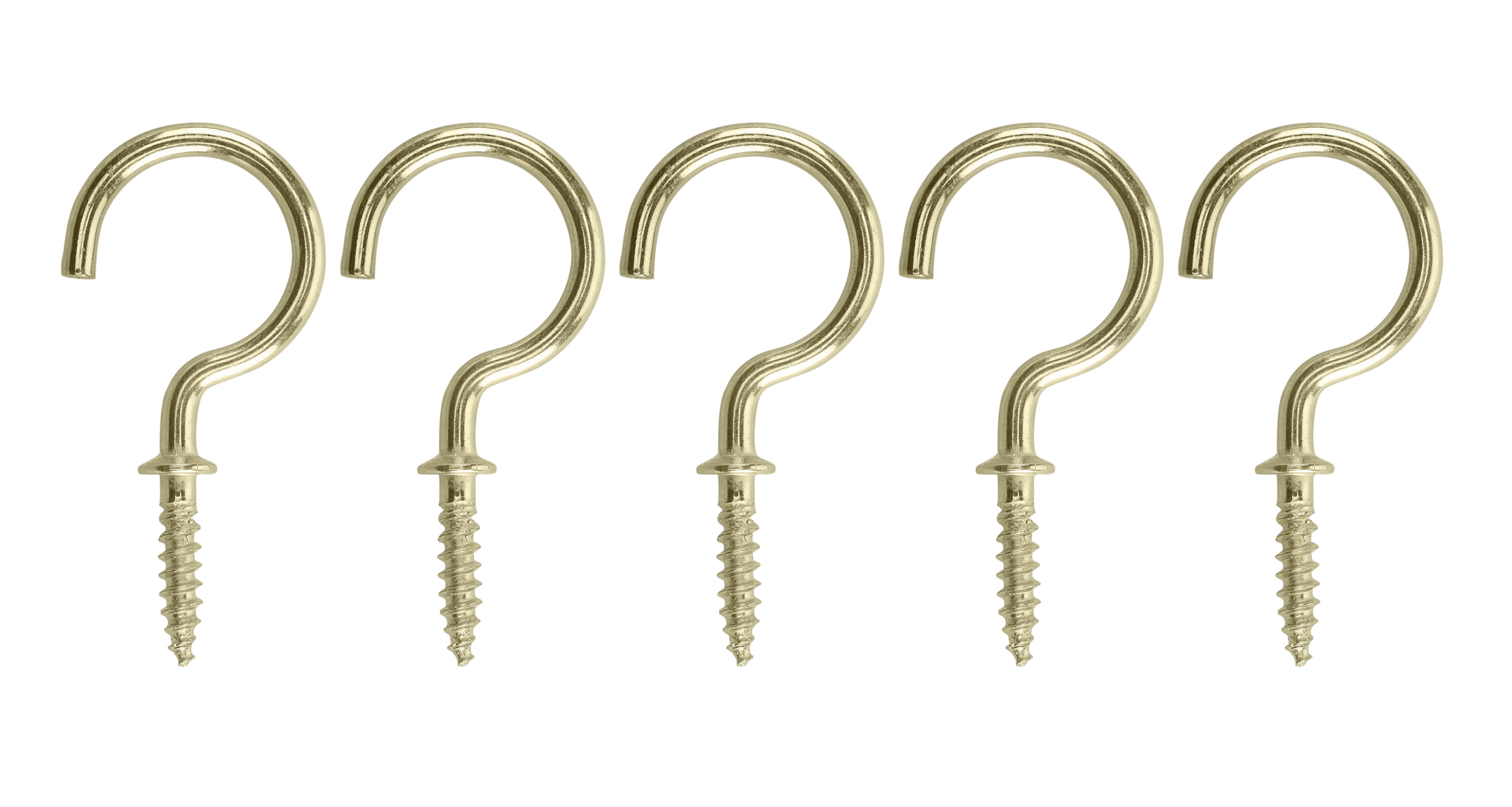 Brass Plated Small Cup Hook L29mm Pack Of 25 Departments Diy At Bandq