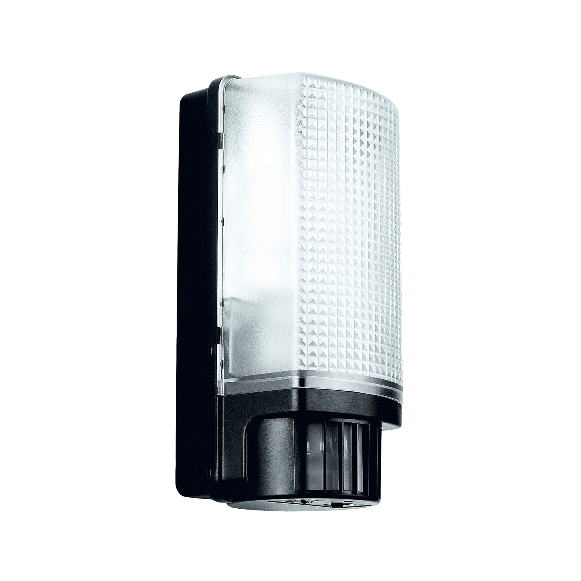 Blooma Larcia Black 60W Mains powered External PIR bulkhead wall light ...