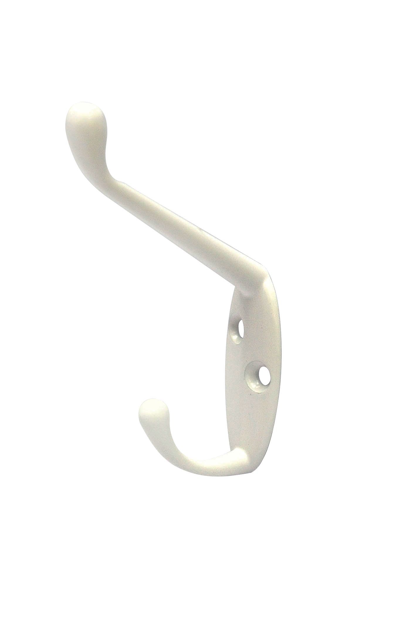 White Zinc alloy Hook (H)16mm, Pack of 2 | Departments | DIY at B&Q