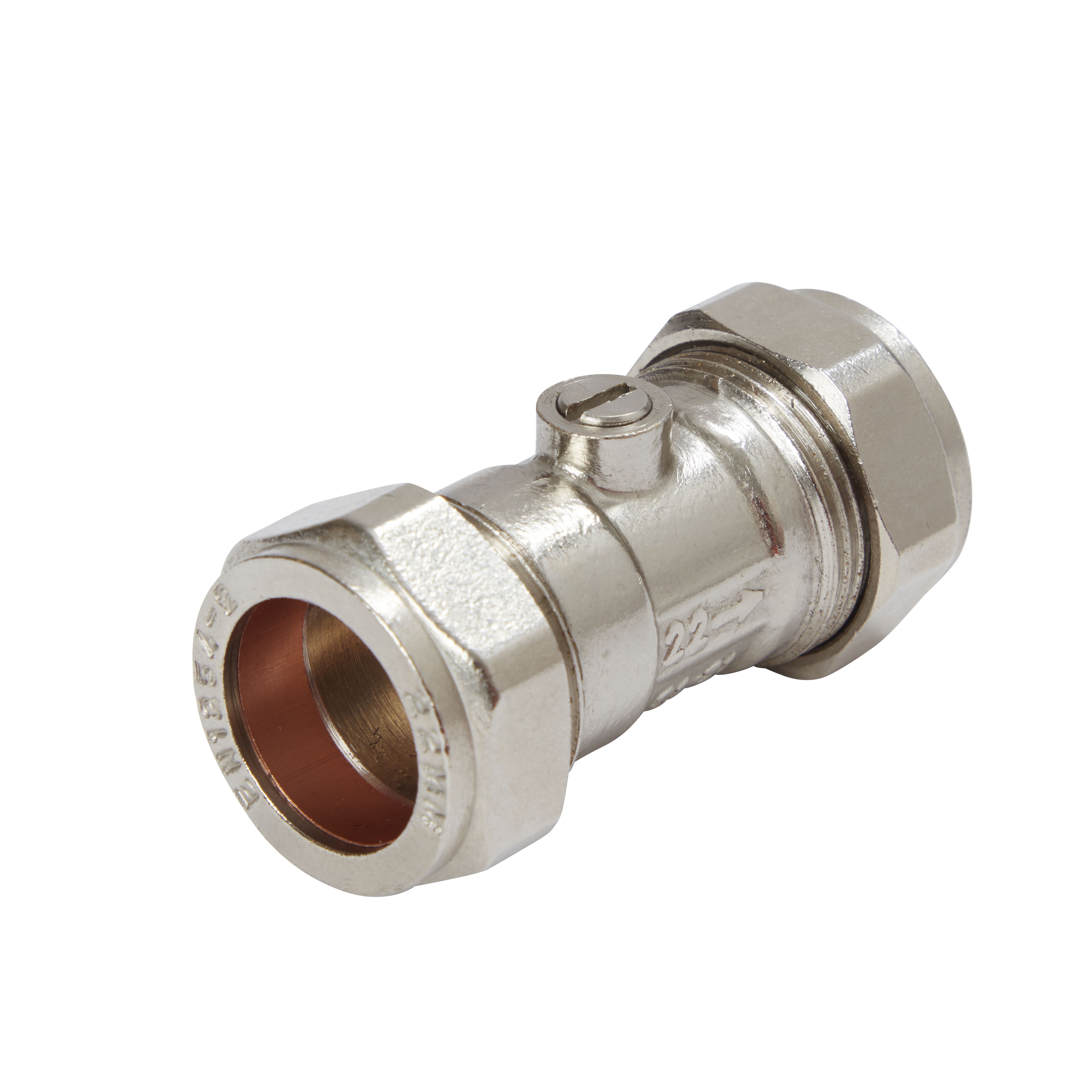 Compression Ball Valve (Dia)22mm | Departments | DIY at B&Q