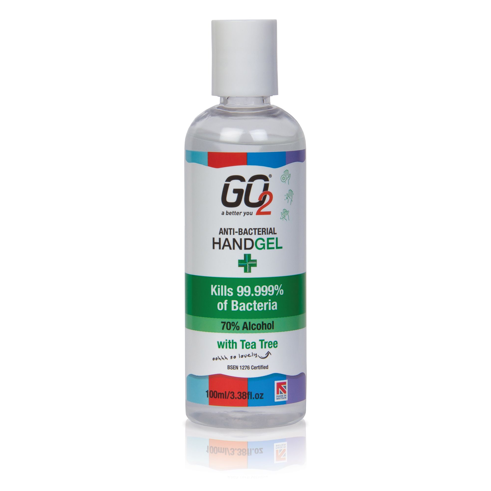 GO2 Tea tree Anti bacterial Hand gel, 100ml | Departments | DIY at B&Q