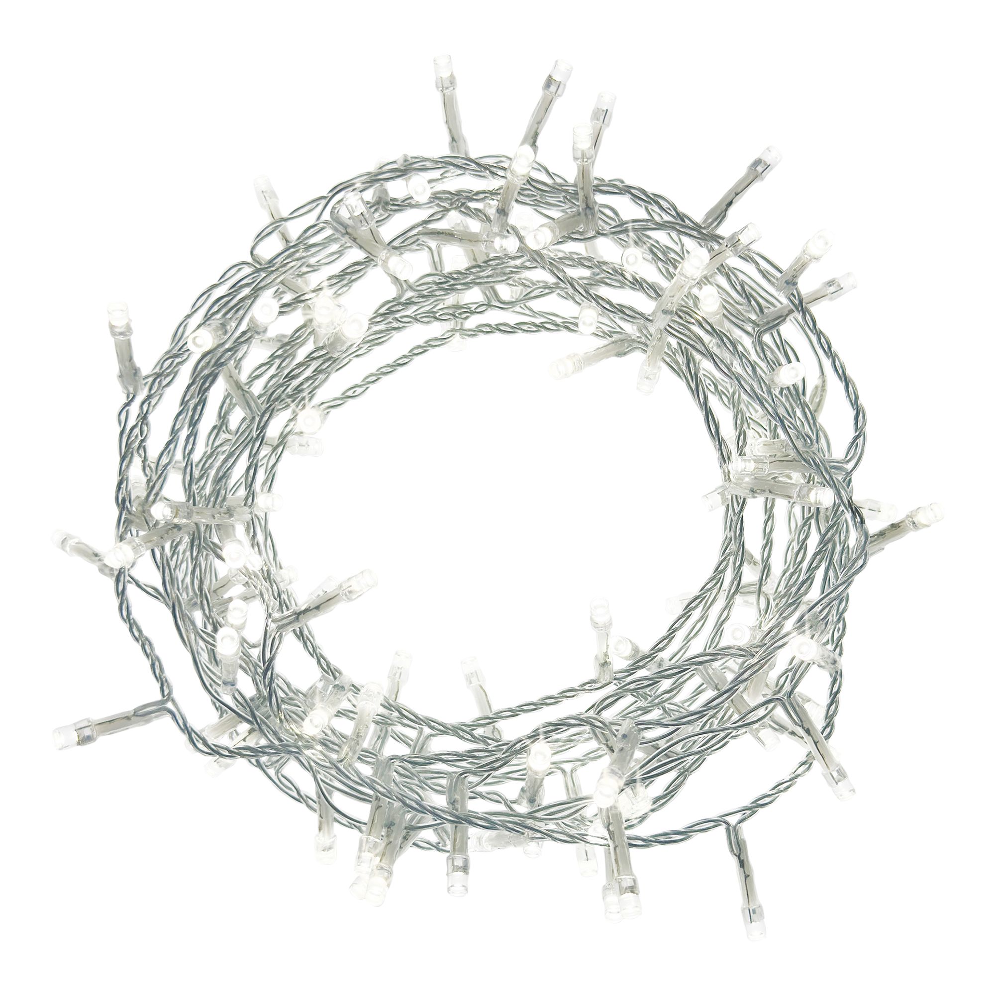 120 Ice white LED String lights With timer function Clear cable