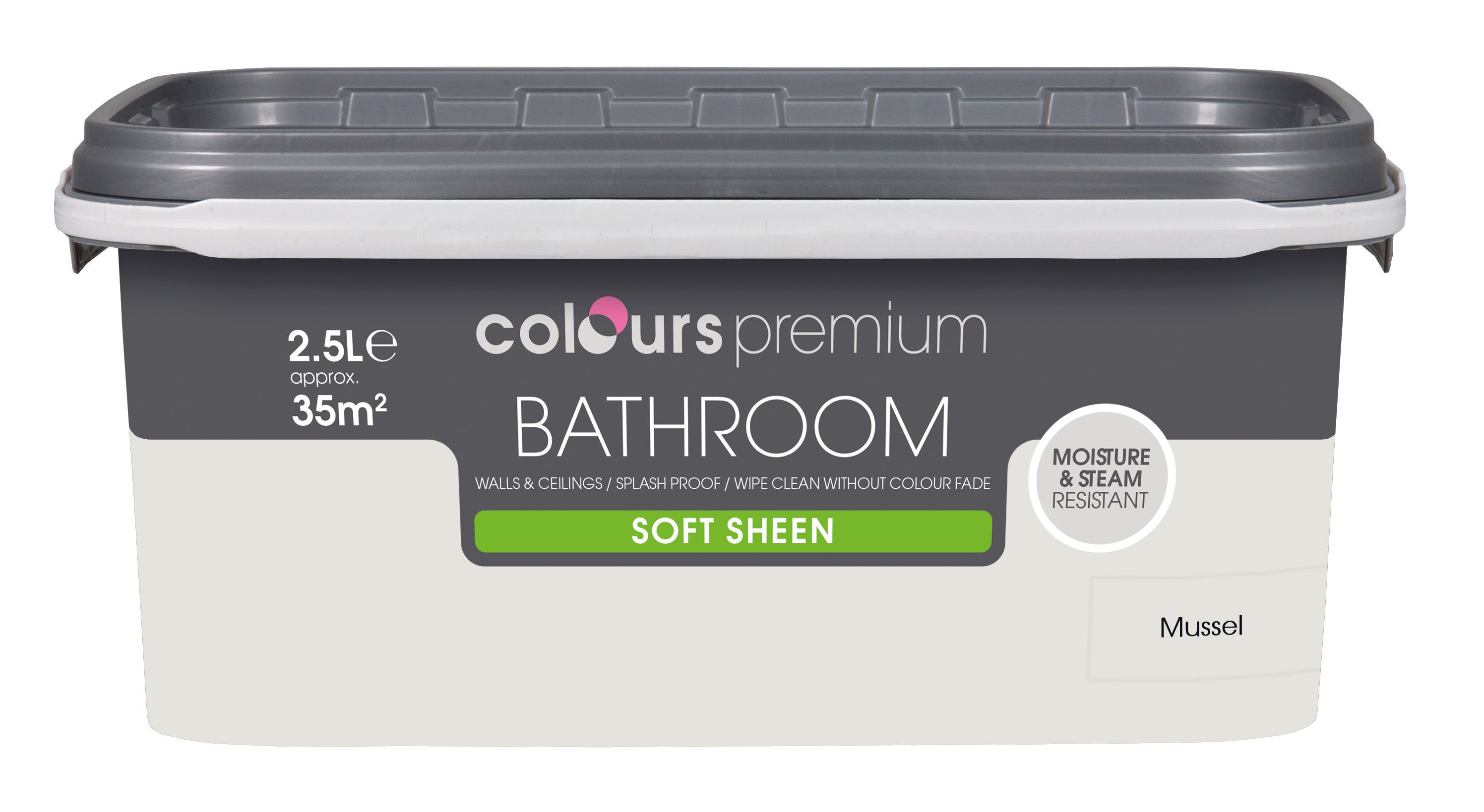 Colours Bathroom Mussel Soft sheen Emulsion paint 2.5L | Departments ...