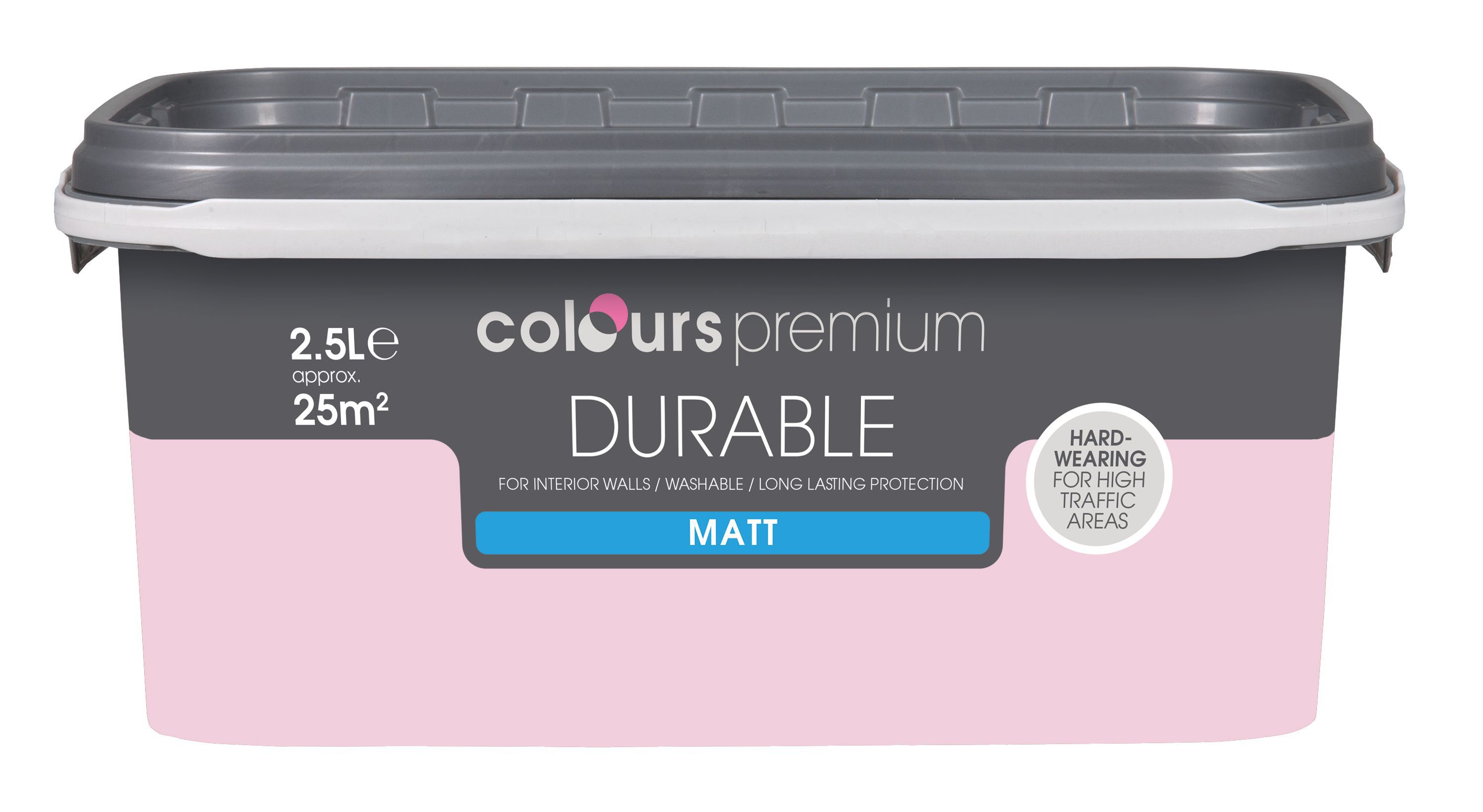 Colours Durable Pink pink Matt Emulsion paint 2.5L | Departments | DIY ...