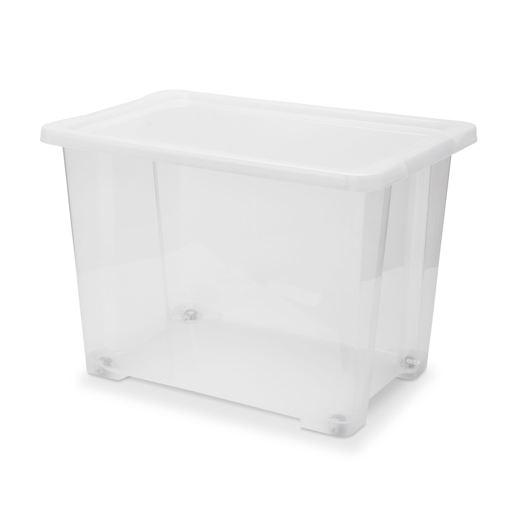 Kaze Clear 63L Plastic XXL Stackable Storage box & lid | Departments ...