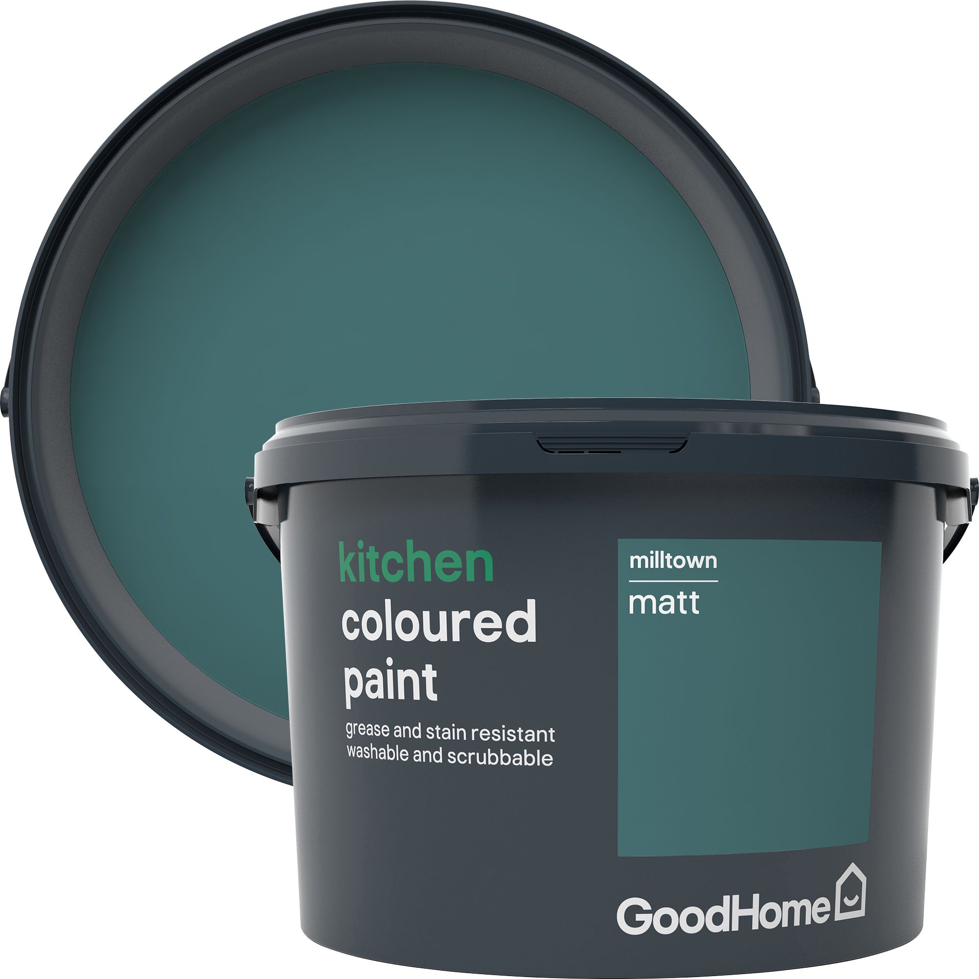 GoodHome Kitchen Milltown Matt Emulsion paint, 2.5L | Departments | DIY ...