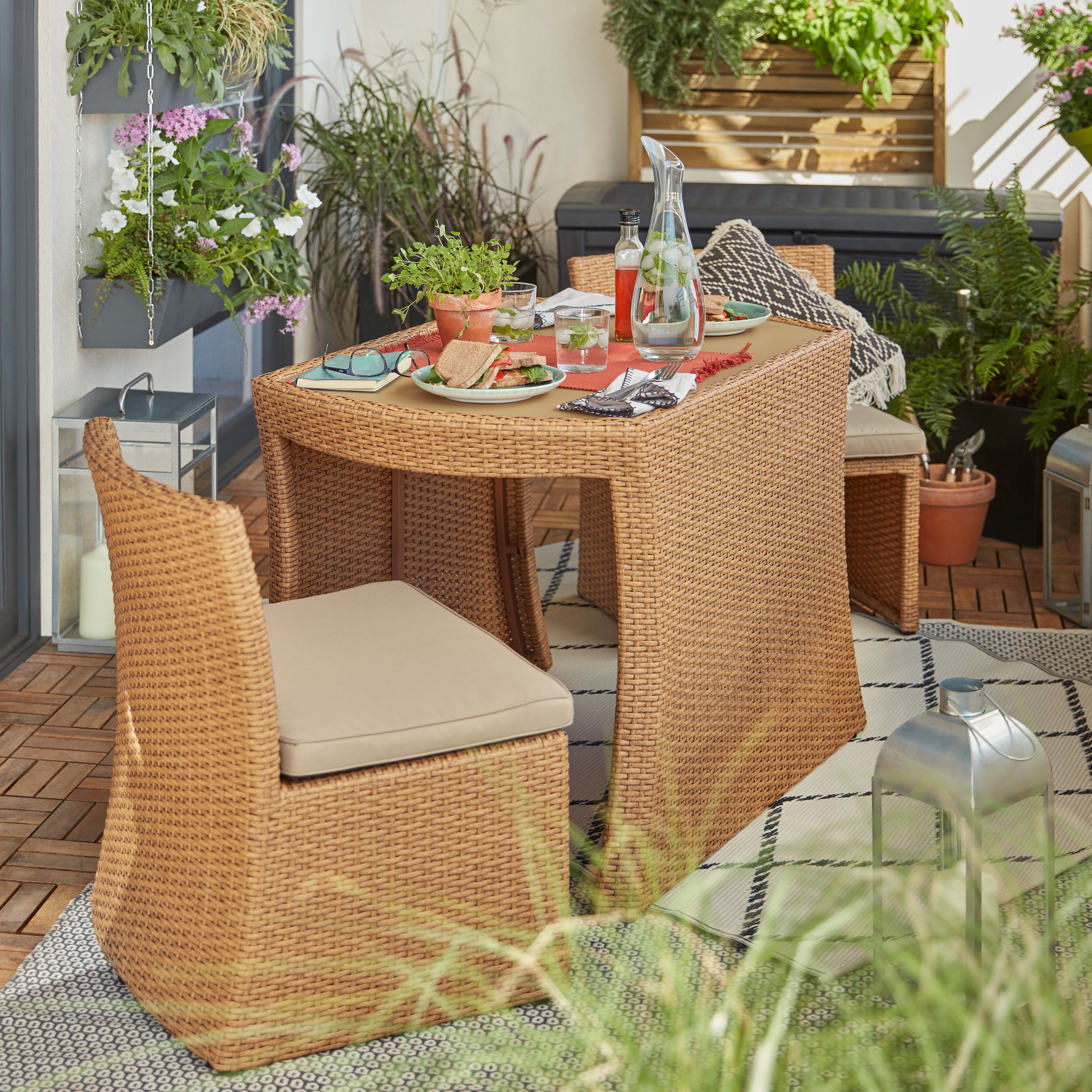 Platia Rattan effect 2 seater Garden table | Departments | DIY at B&Q
