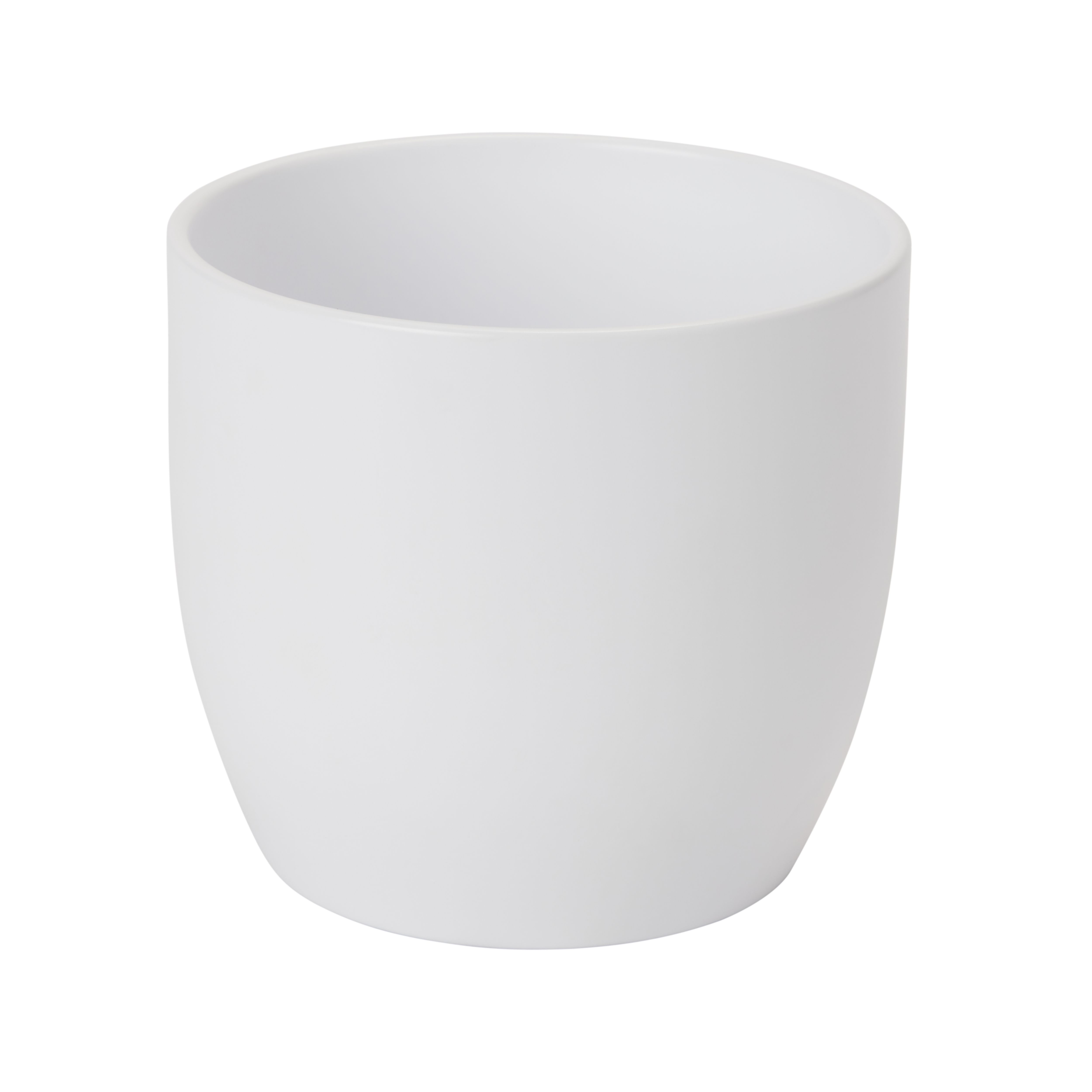 White Ceramic Plant pot (Dia)14.4cm | Departments | DIY at B&Q