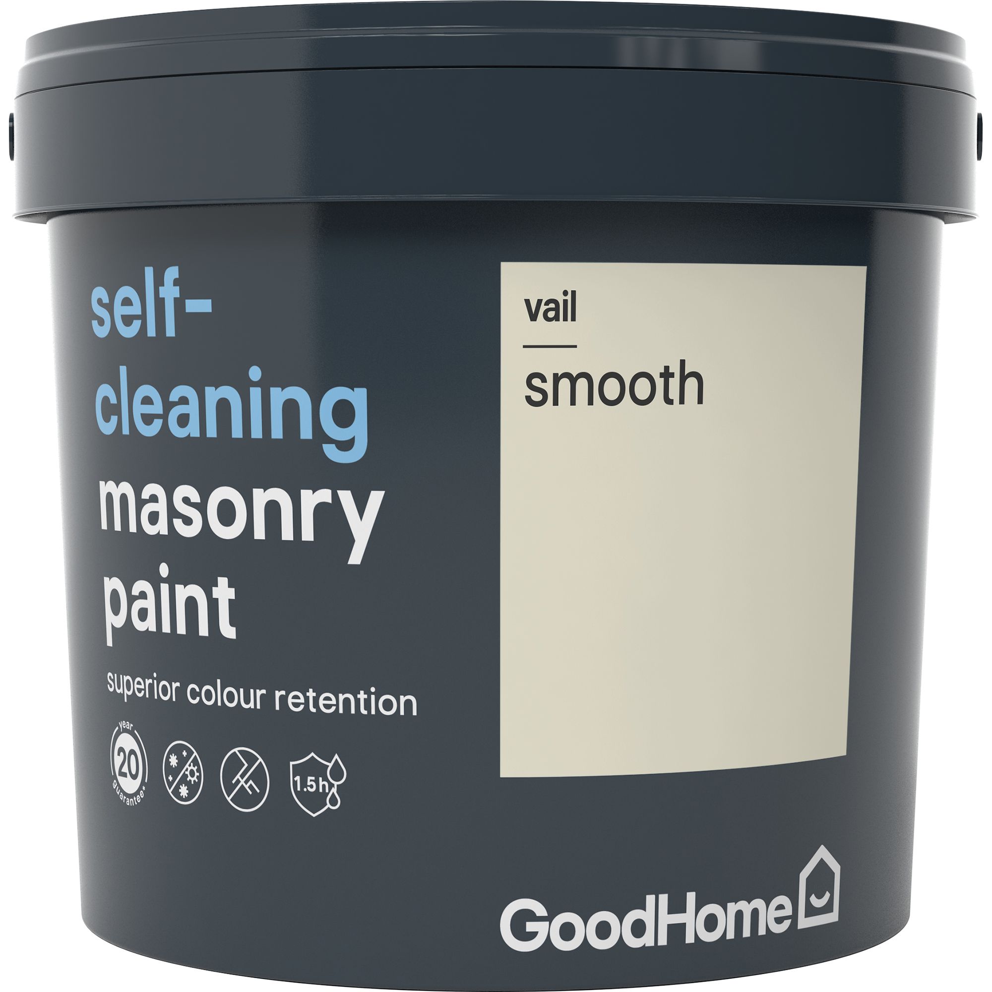 GoodHome Self-cleaning Vail Smooth Matt Masonry paint, 5L | Departments ...