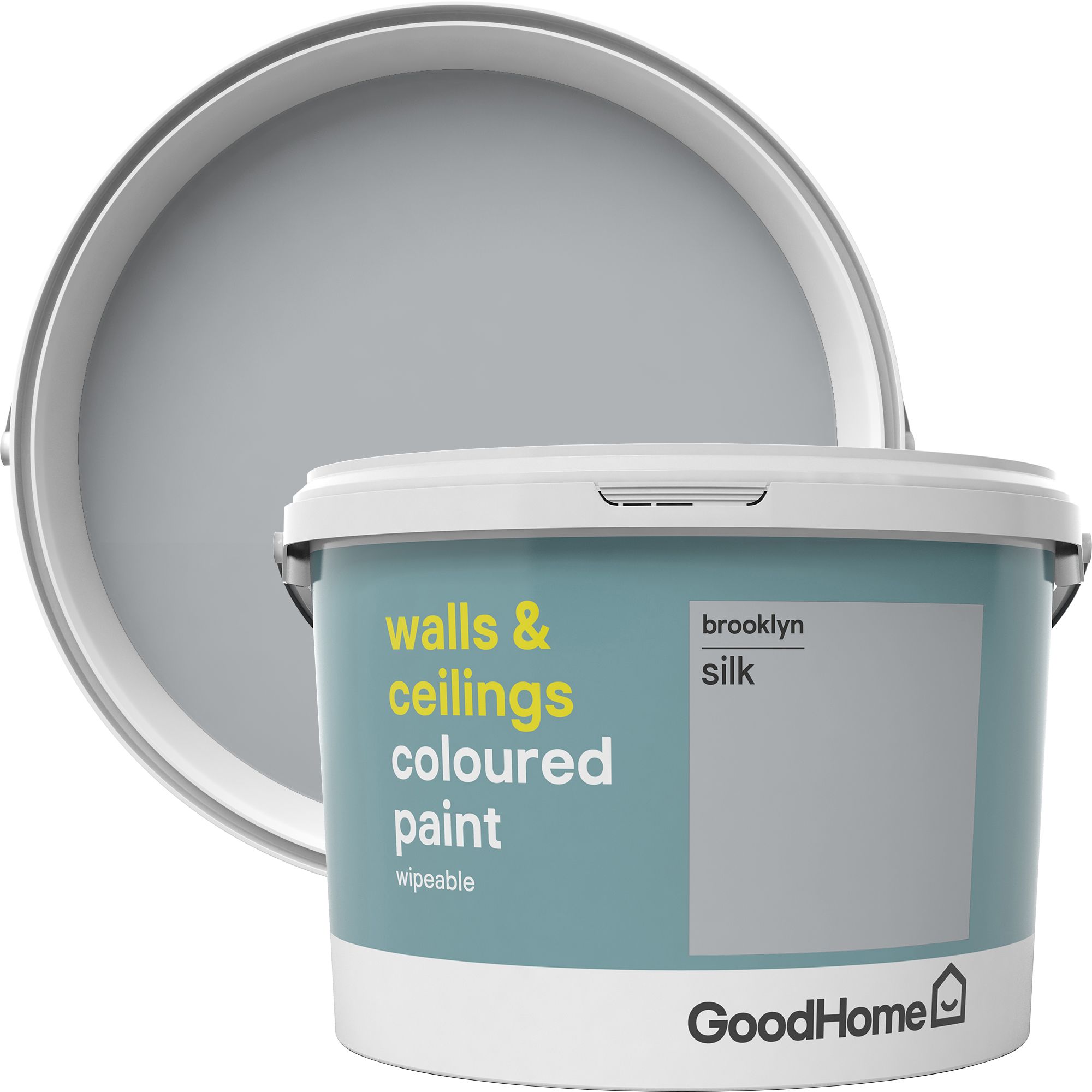GoodHome Walls & ceilings Brooklyn Silk Emulsion paint, 2.5L ...