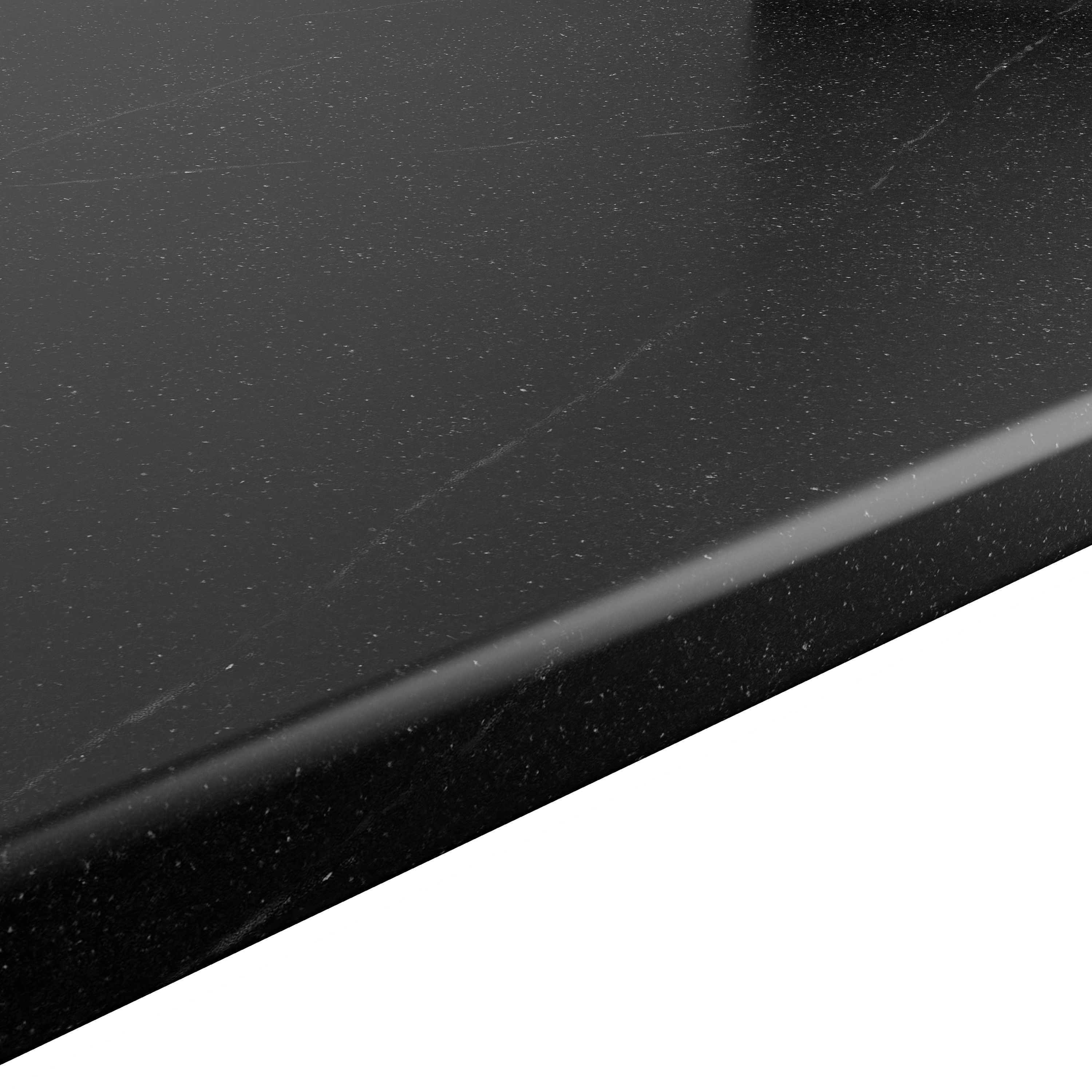 28mm Matt Dark grey Stone effect Laminate Round edge Kitchen Worktop ...