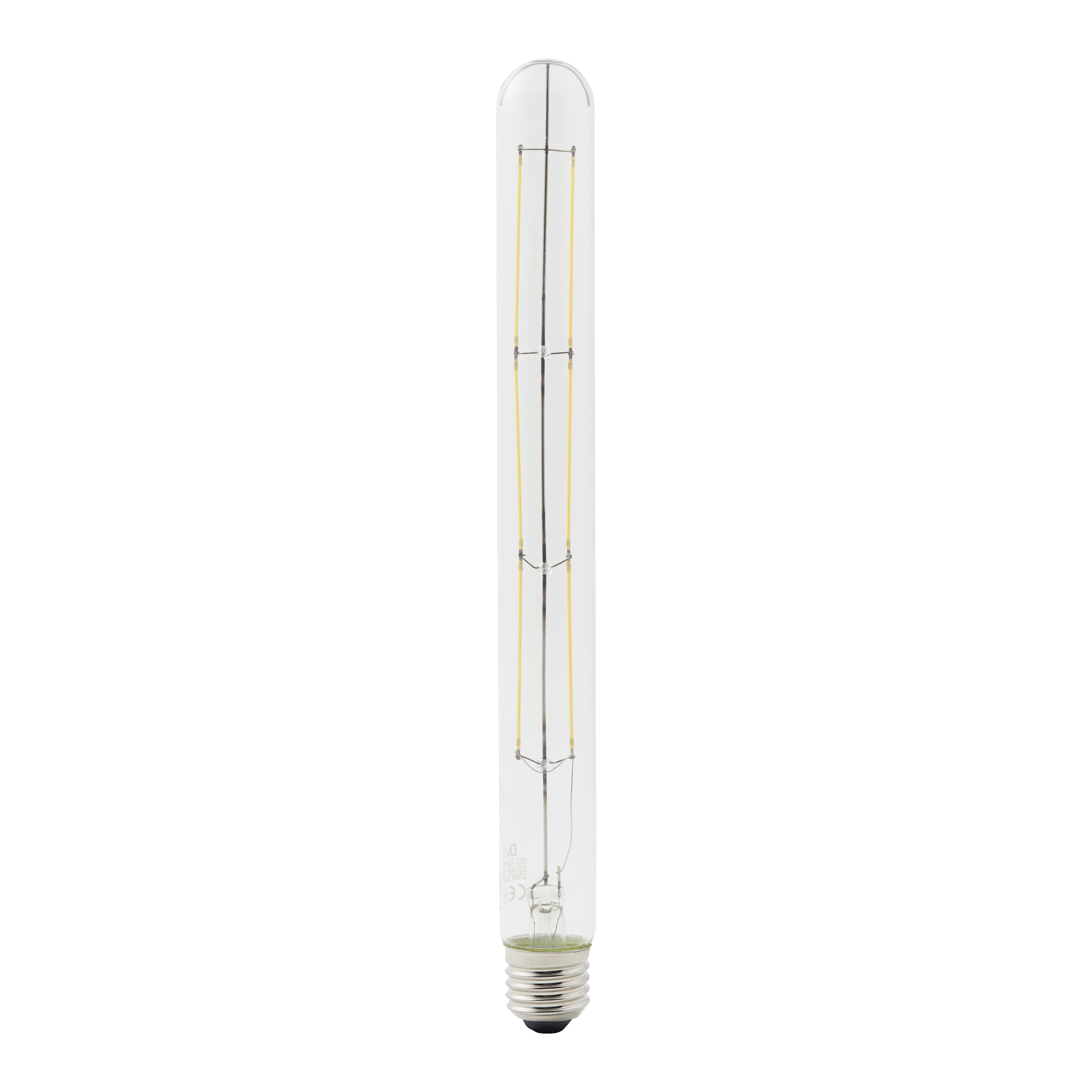 Diall E27 4W 470lm Tube Warm white LED Filament Light bulb ...