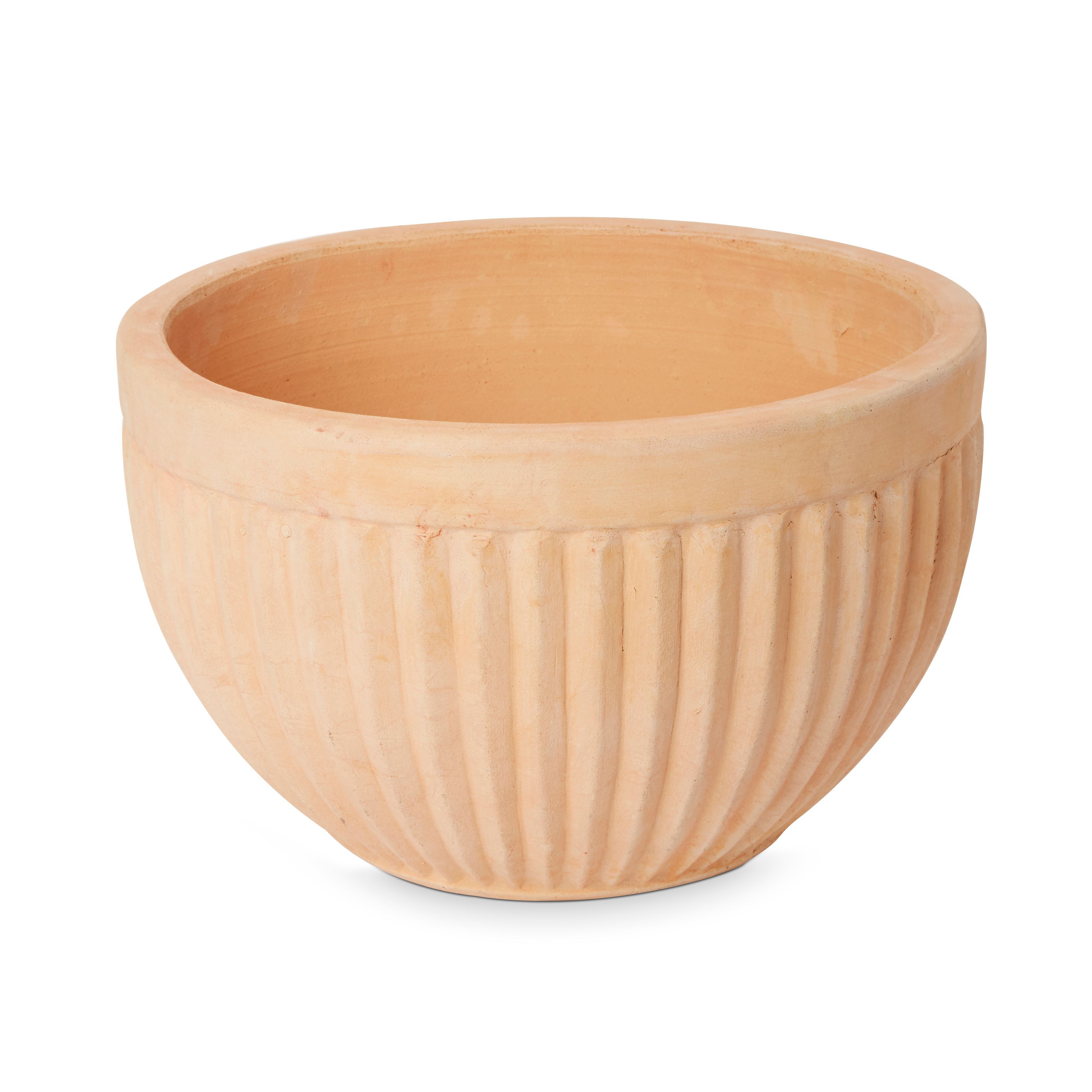 Mali White washed Terracotta Plant pot (Dia)40cm | Departments | DIY at B&Q