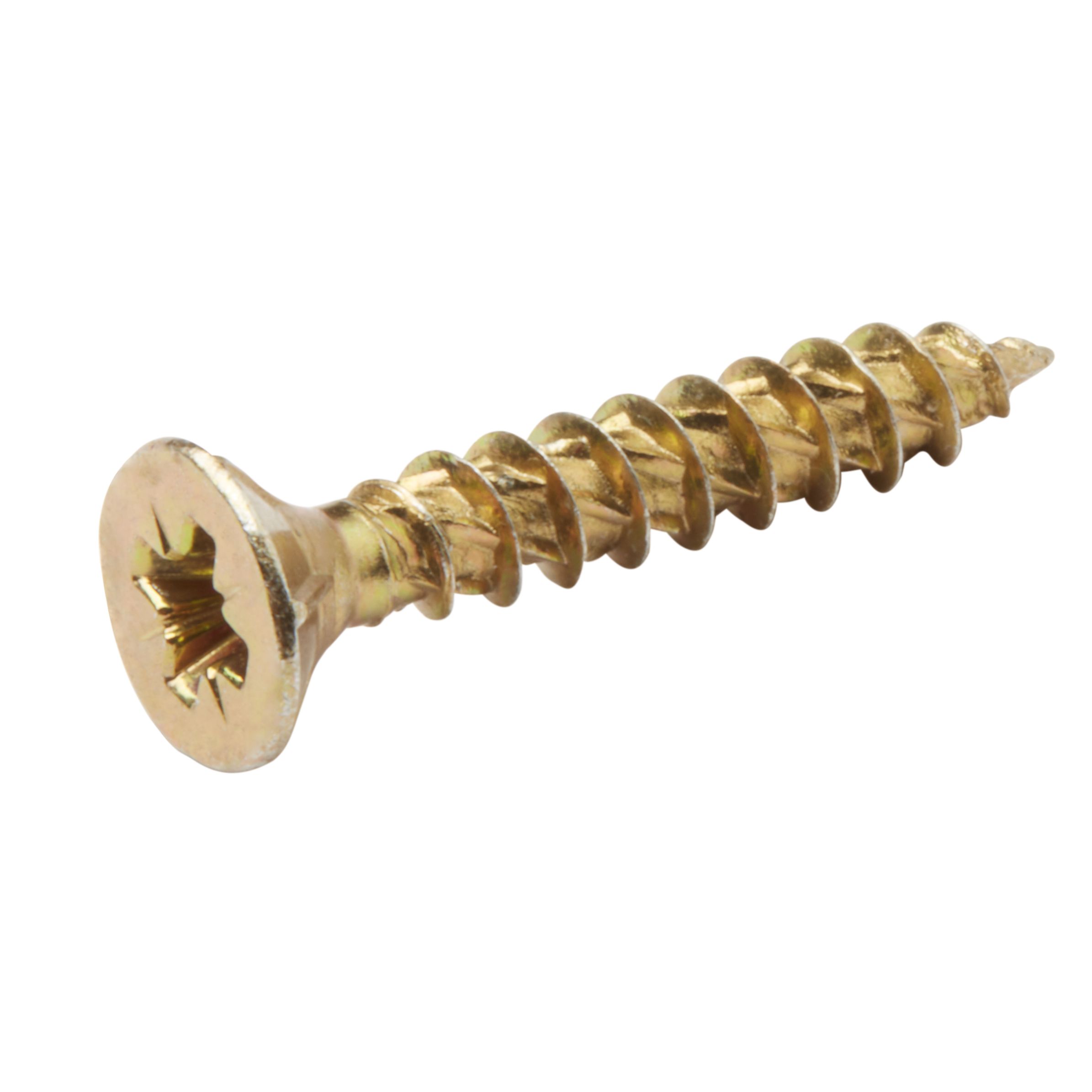 TurboDrive Yellow zinc-plated Steel Wood Screw (Dia)4mm (L)25mm, Pack ...