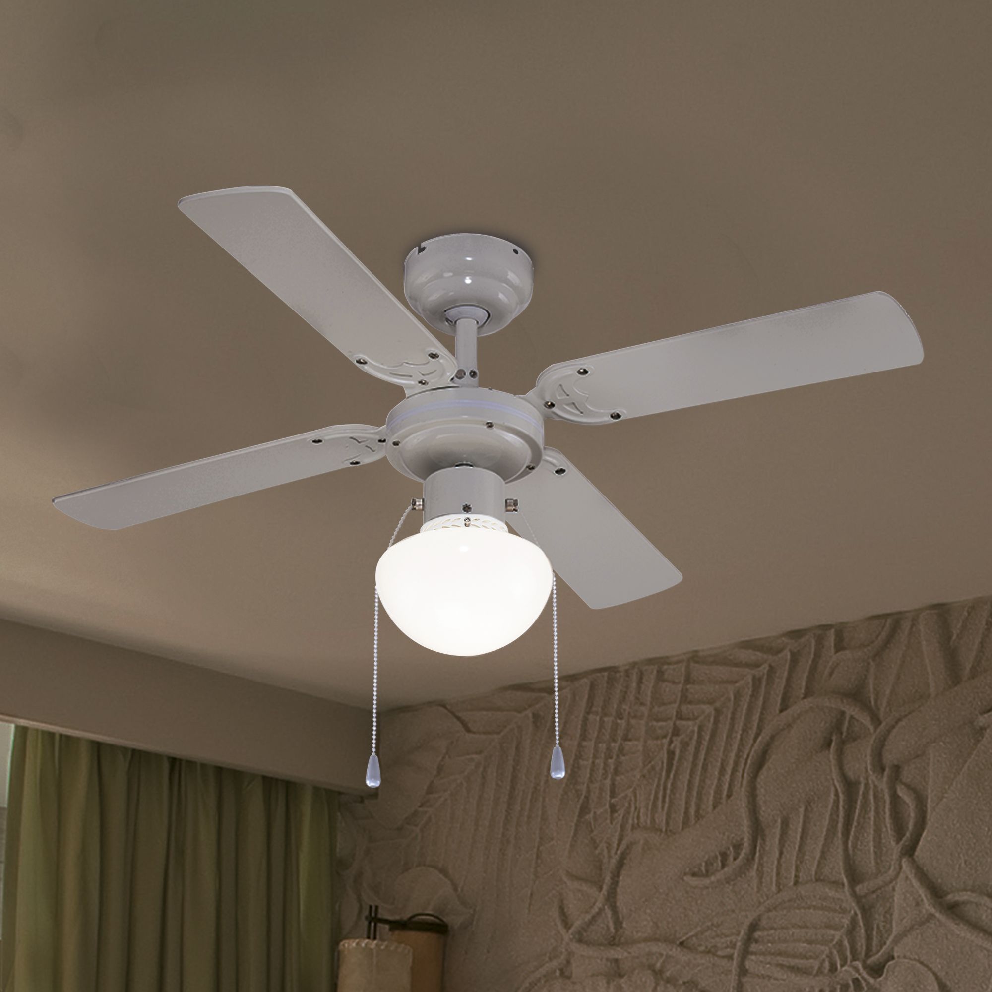 Traditional Matt White Ceiling fan light | Departments | DIY at B&Q
