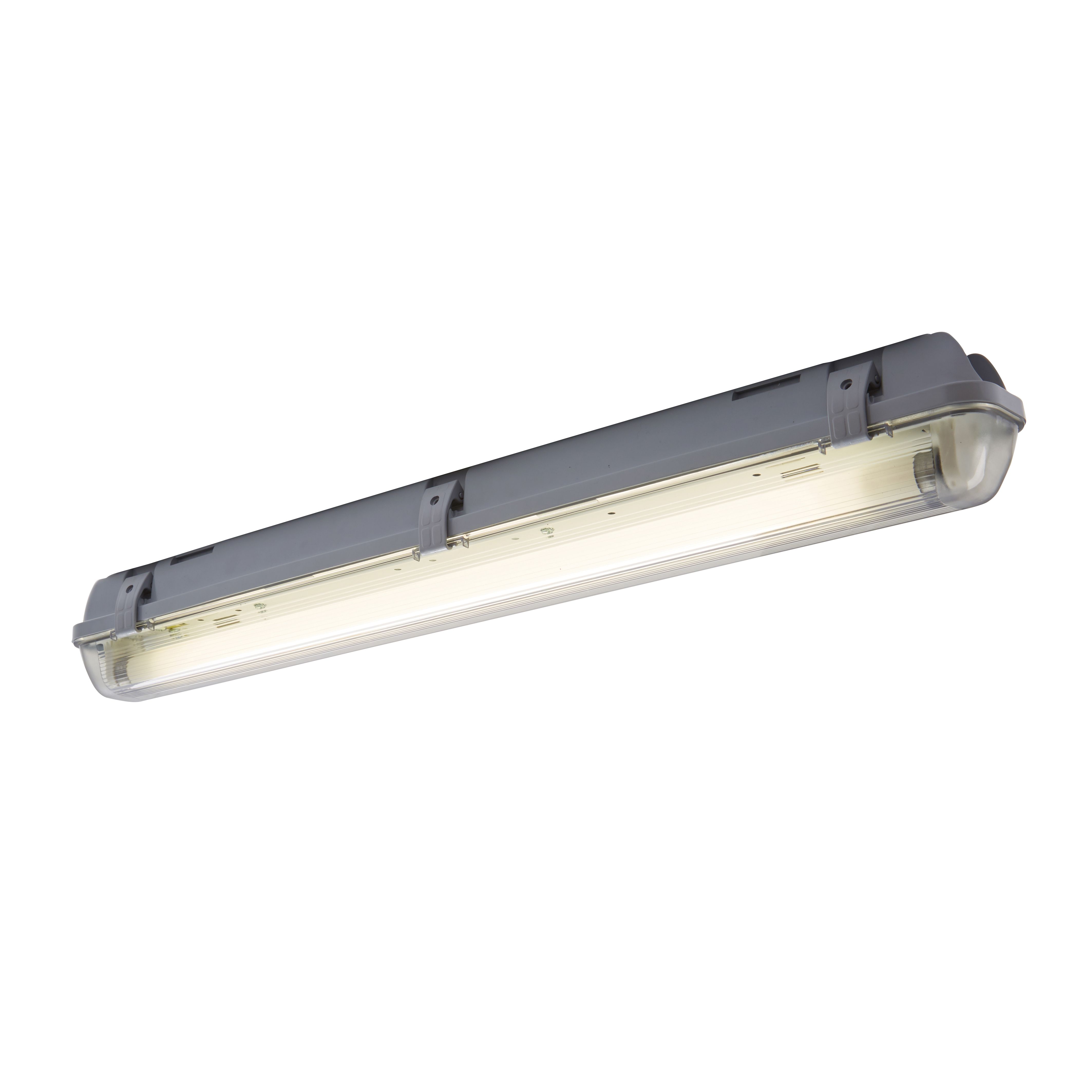 Colours Qaanaaq Grey Fluorescent Batten strip light 18W 1350lm (L)655mm ...
