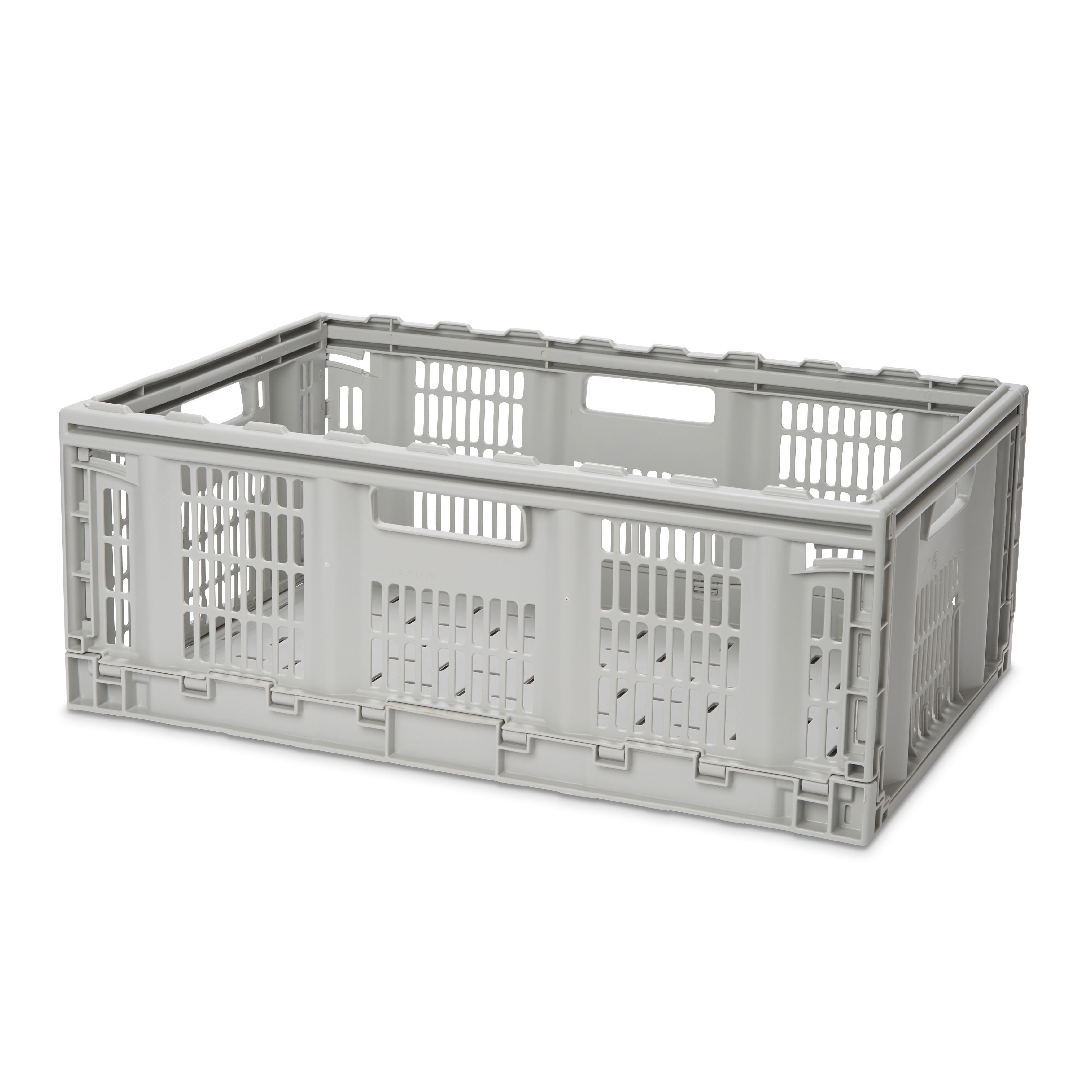 Form Foldie Heavy duty Grey 46L Storage crate & Lid & castors ...