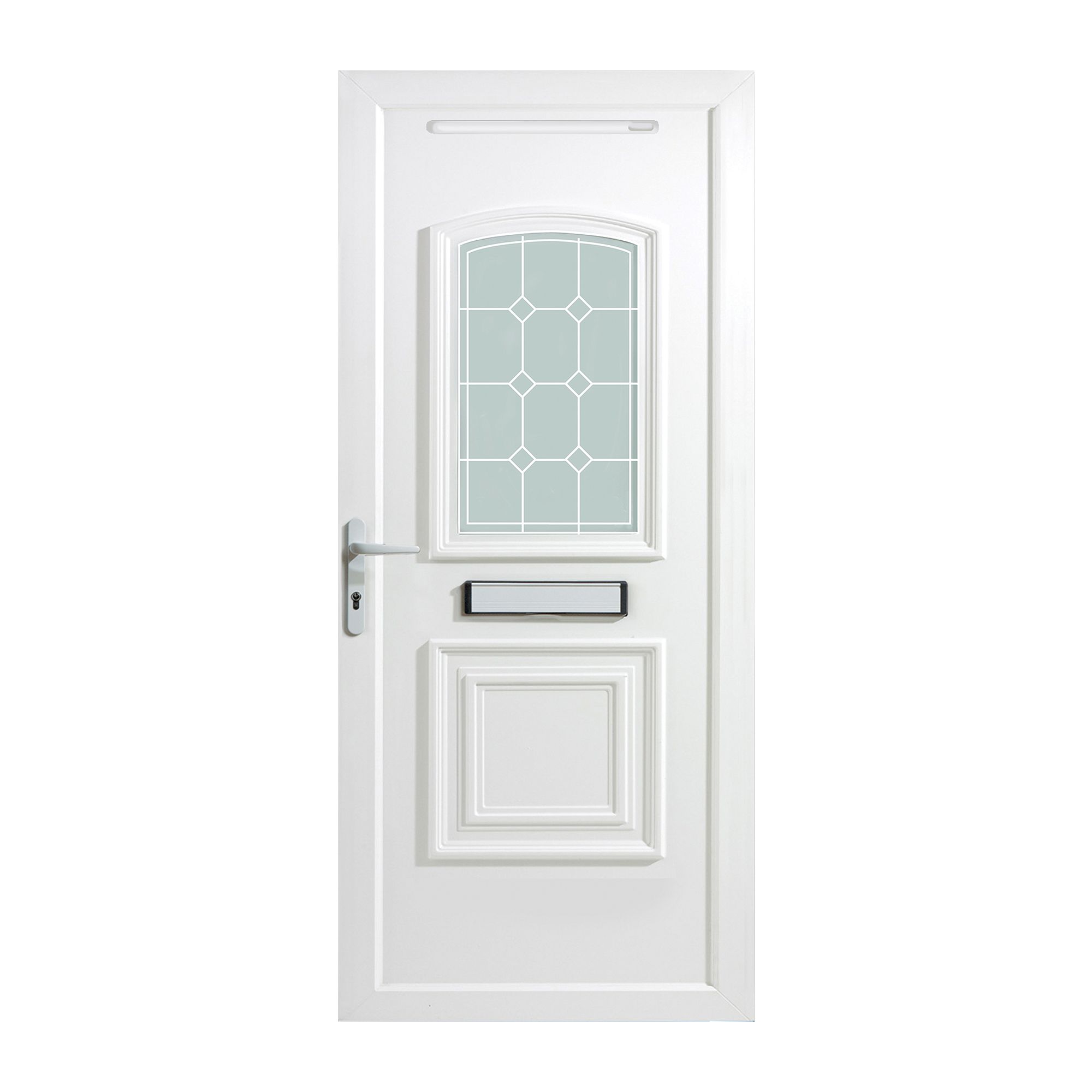 Ashgrove 2 panel White PVCu Glazed External Front door & frame RH, (H ...