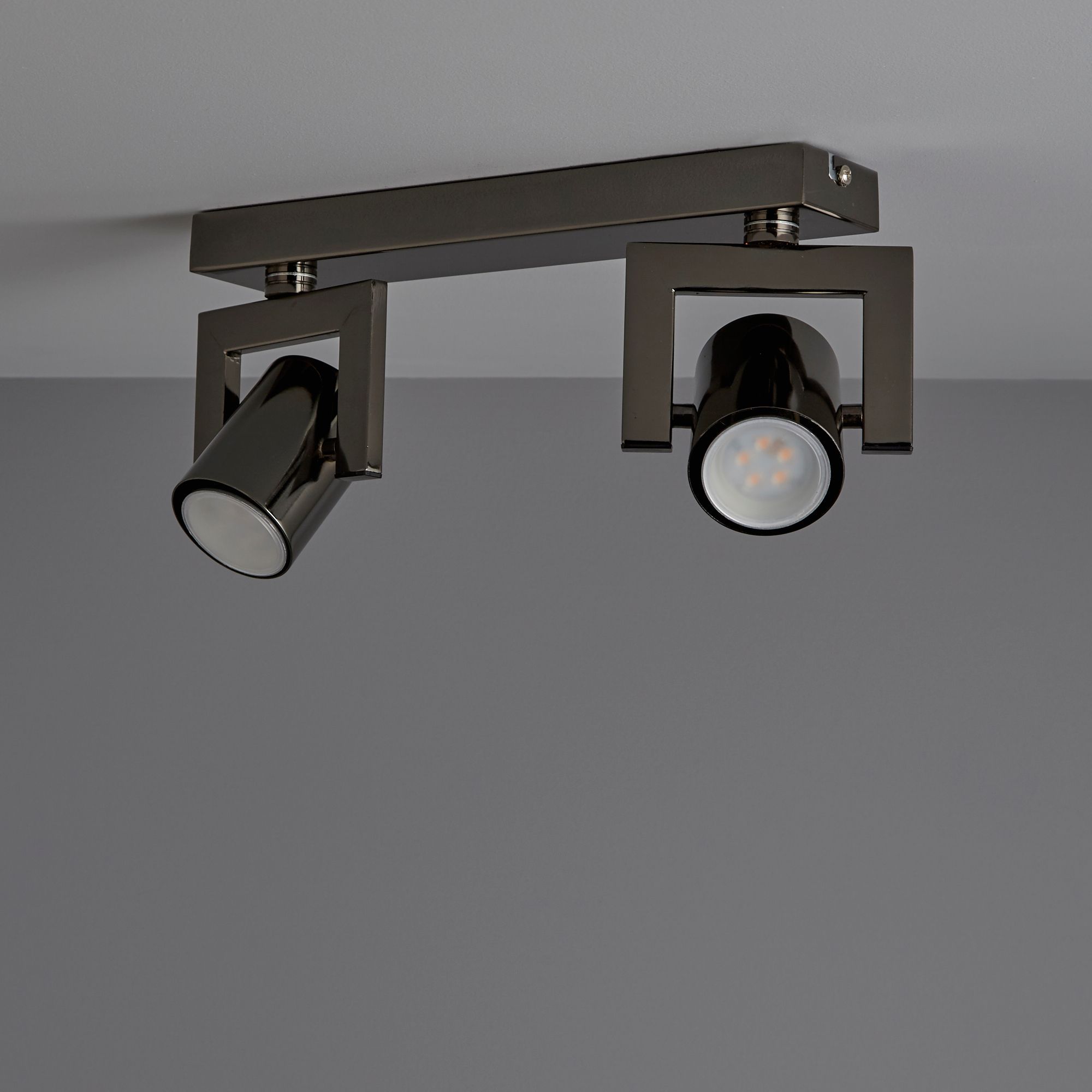 Galene Gun metal effect Mains-powered 2 lamp Spotlight | Departments ...