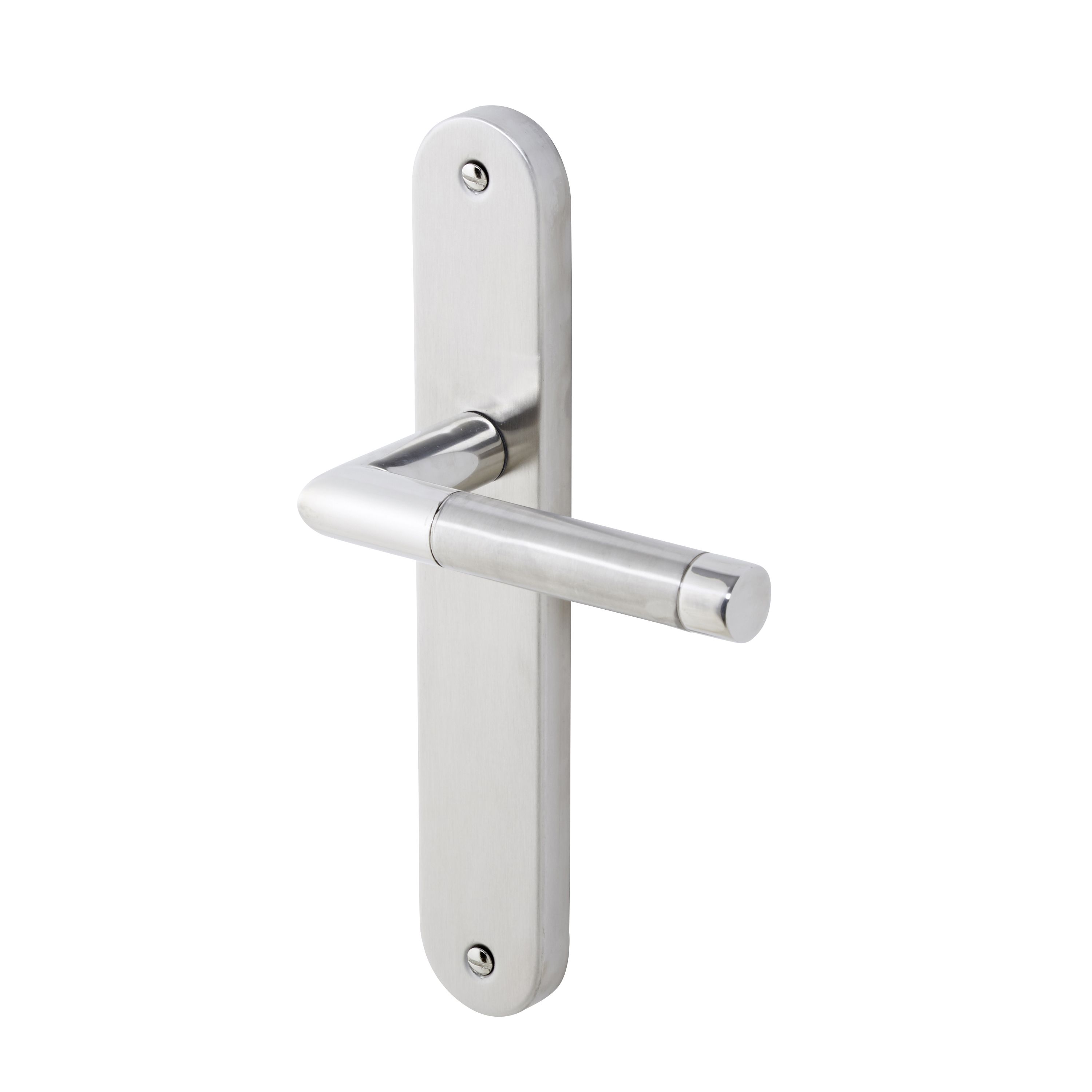 Colours Callac Stainless steel Straight Latch Door handle (L)130mm ...
