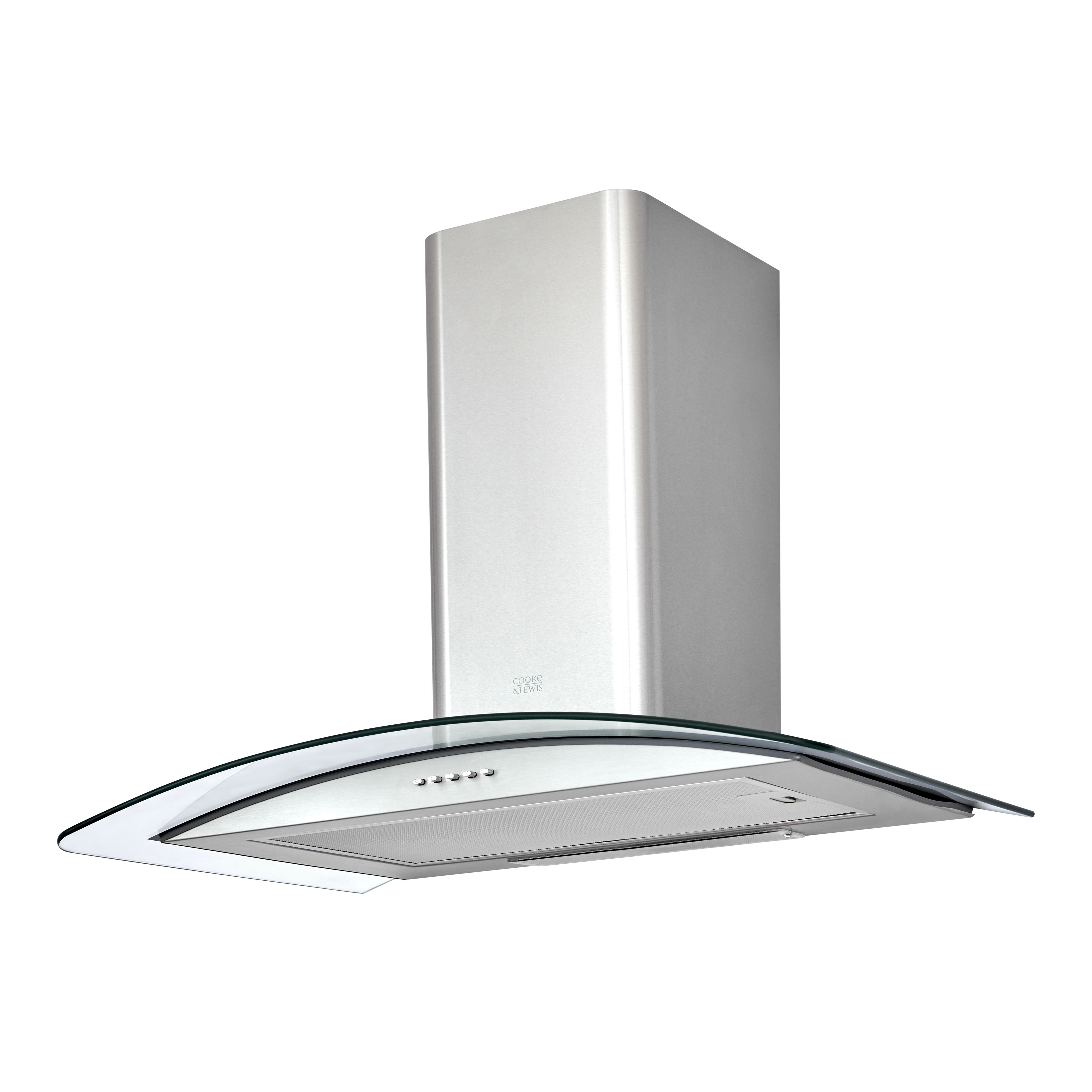 Cooke & Lewis CLCGS70 Inox Stainless steel Curved Cooker hood, (W)70cm ...