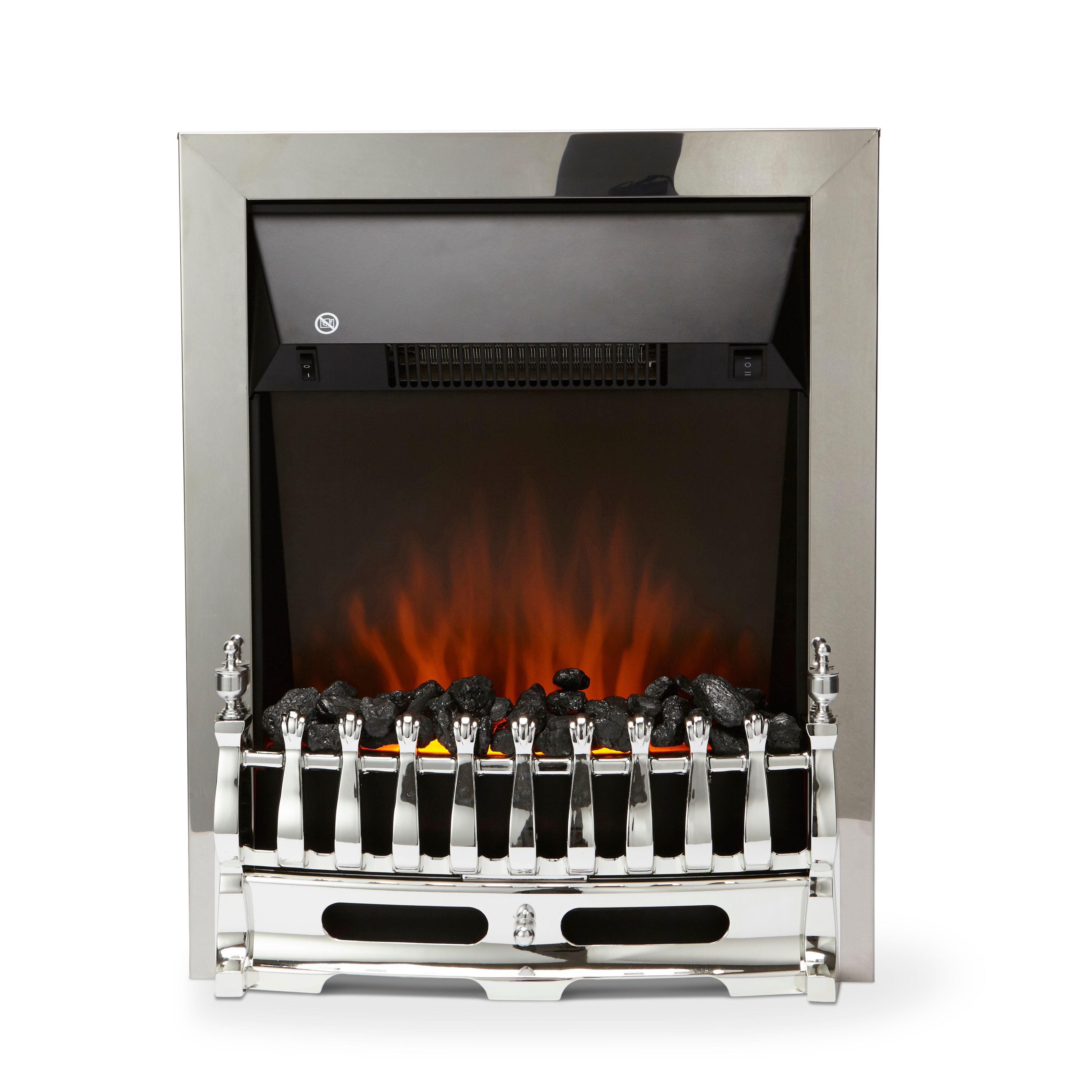 Powder coated LED Insert electric fireplace | Departments | DIY at B&Q