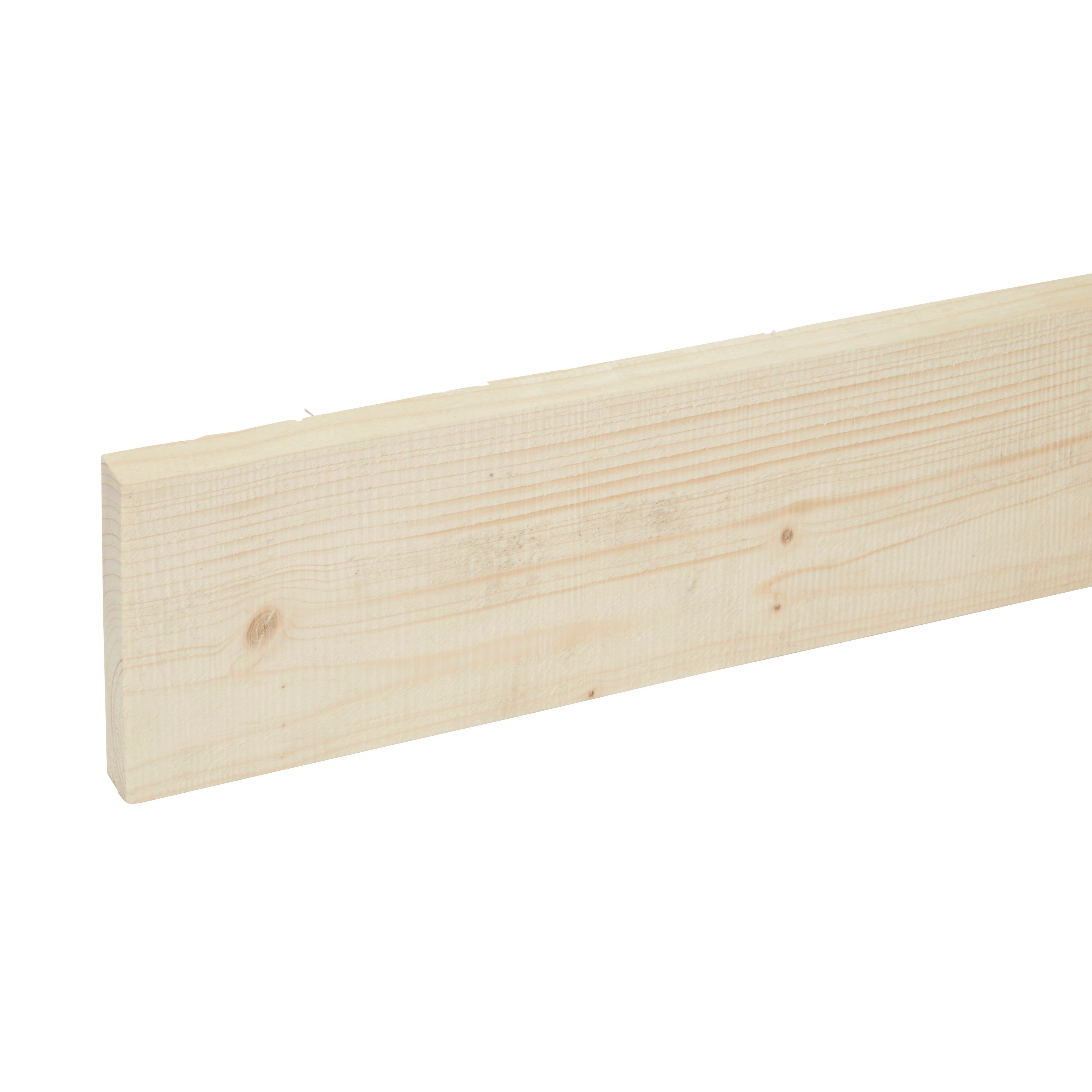 Rough sawn Whitewood spruce Timber (L)2.4m (W)100mm (T)19mm, Pack of 4 ...