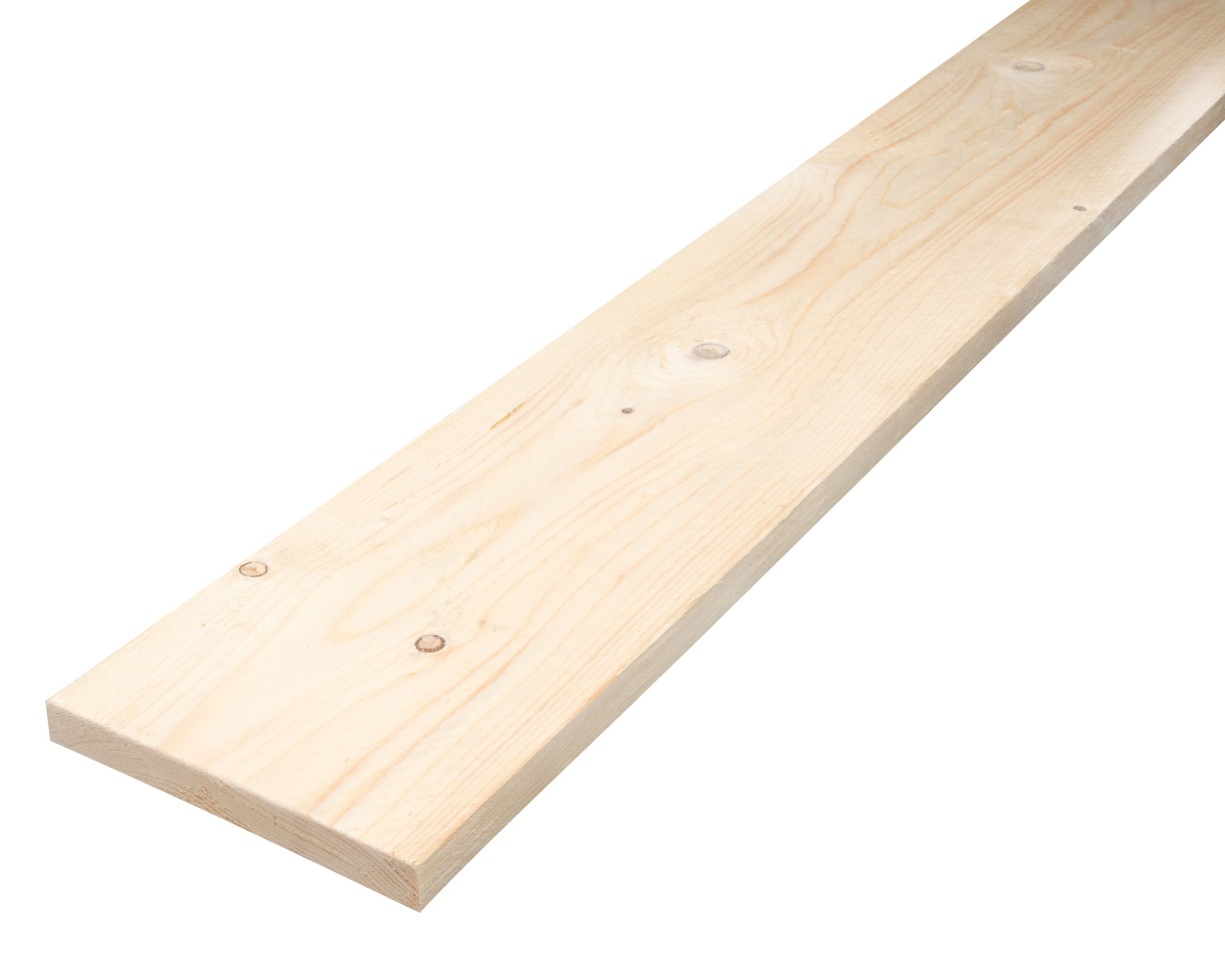 Rough sawn Whitewood spruce Timber (L)2.4m (W)200mm (T)25mm, Pack of 3 ...