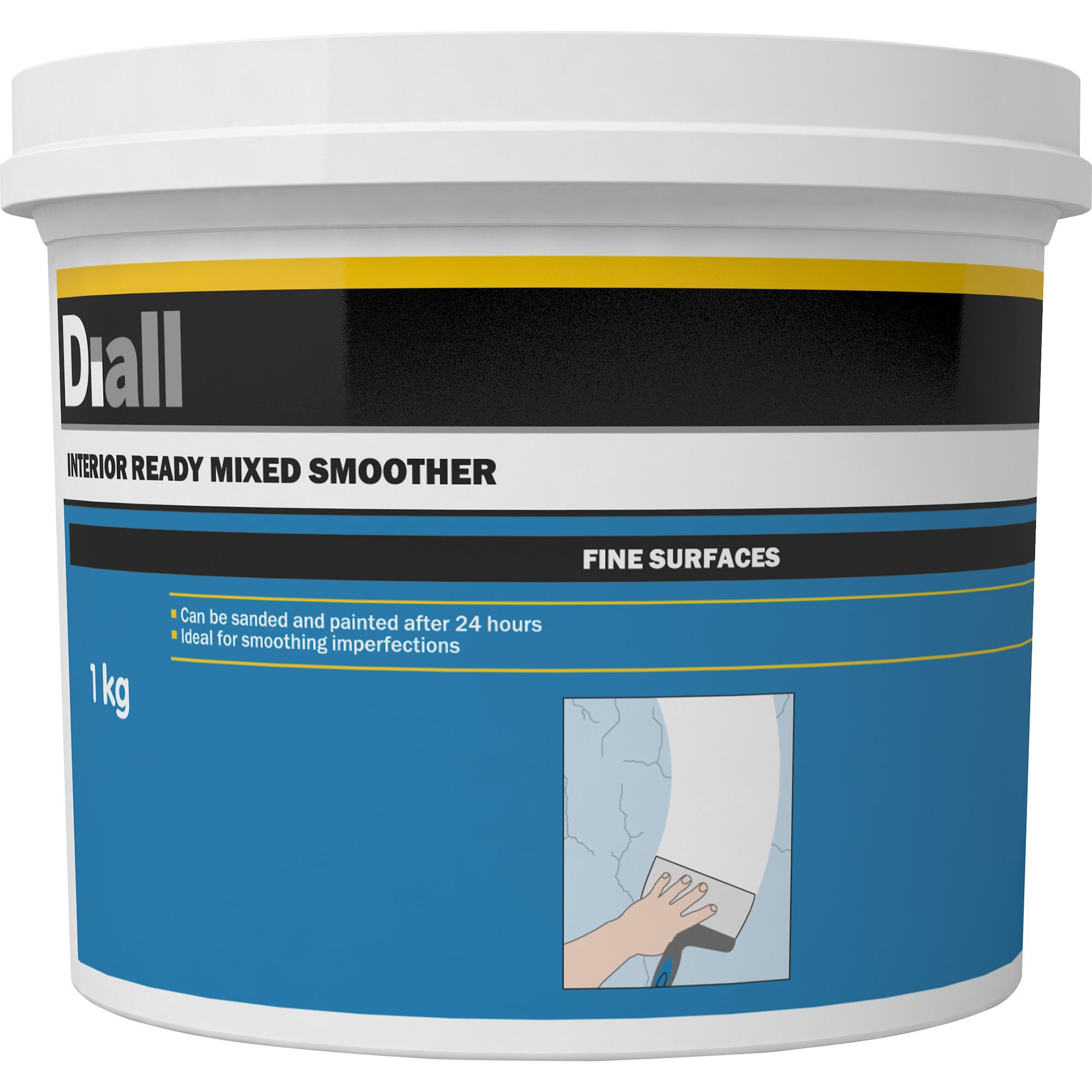 Diall Fine finish Ready mixed Smoothover finishing plaster 1kg ...
