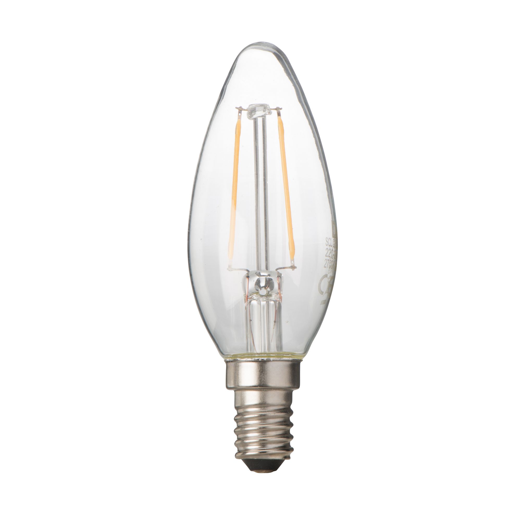 Diall E14 2W 250lm Candle Warm white LED Filament Light bulb ... Diall E14 2W 250lm Candle Warm white LED Filament Light bulb ...