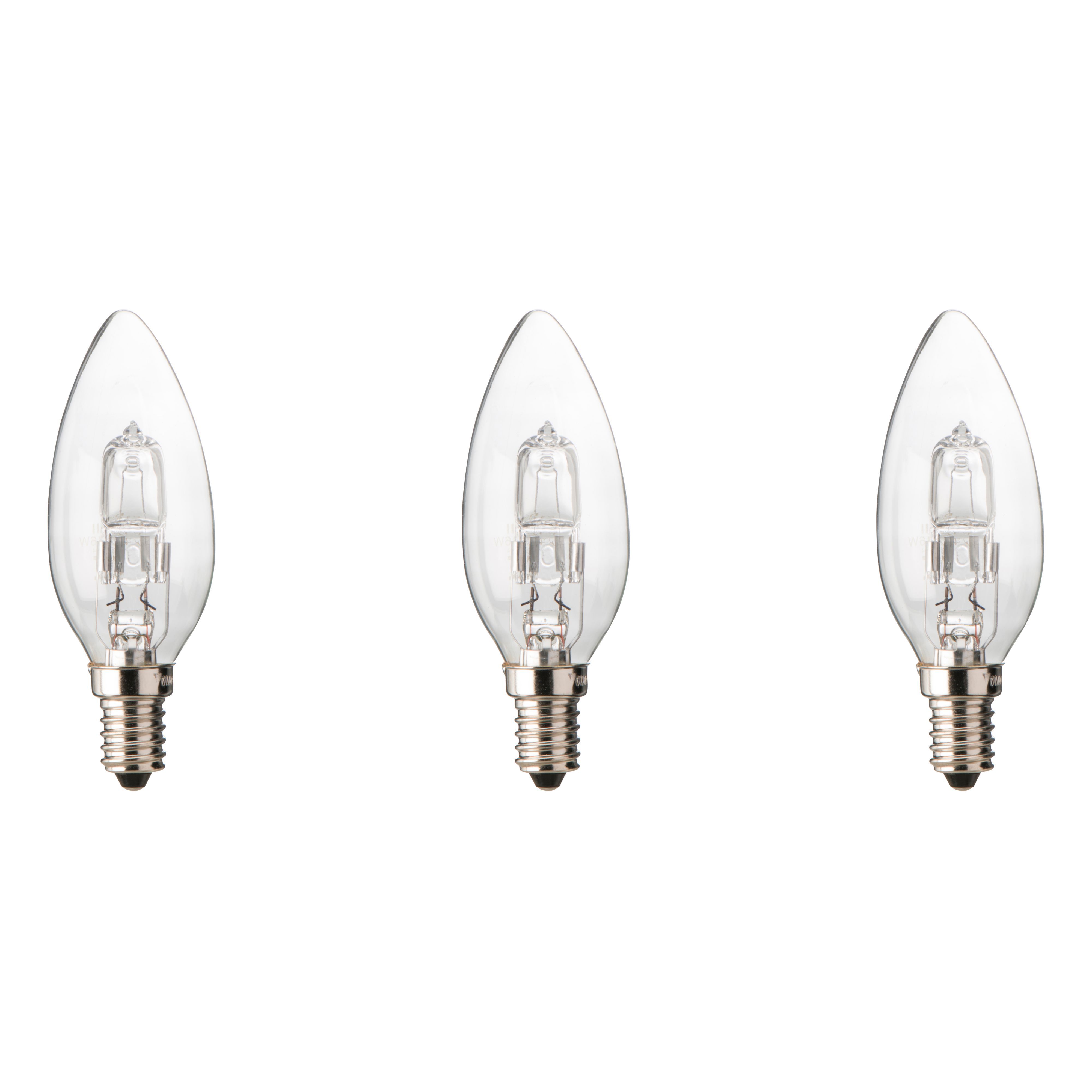 Diall E14 46W Halogen Dimmable Candle Light bulb, Pack of 3 ... Diall E14 46W Halogen Dimmable Candle Light bulb, Pack of 3 ...