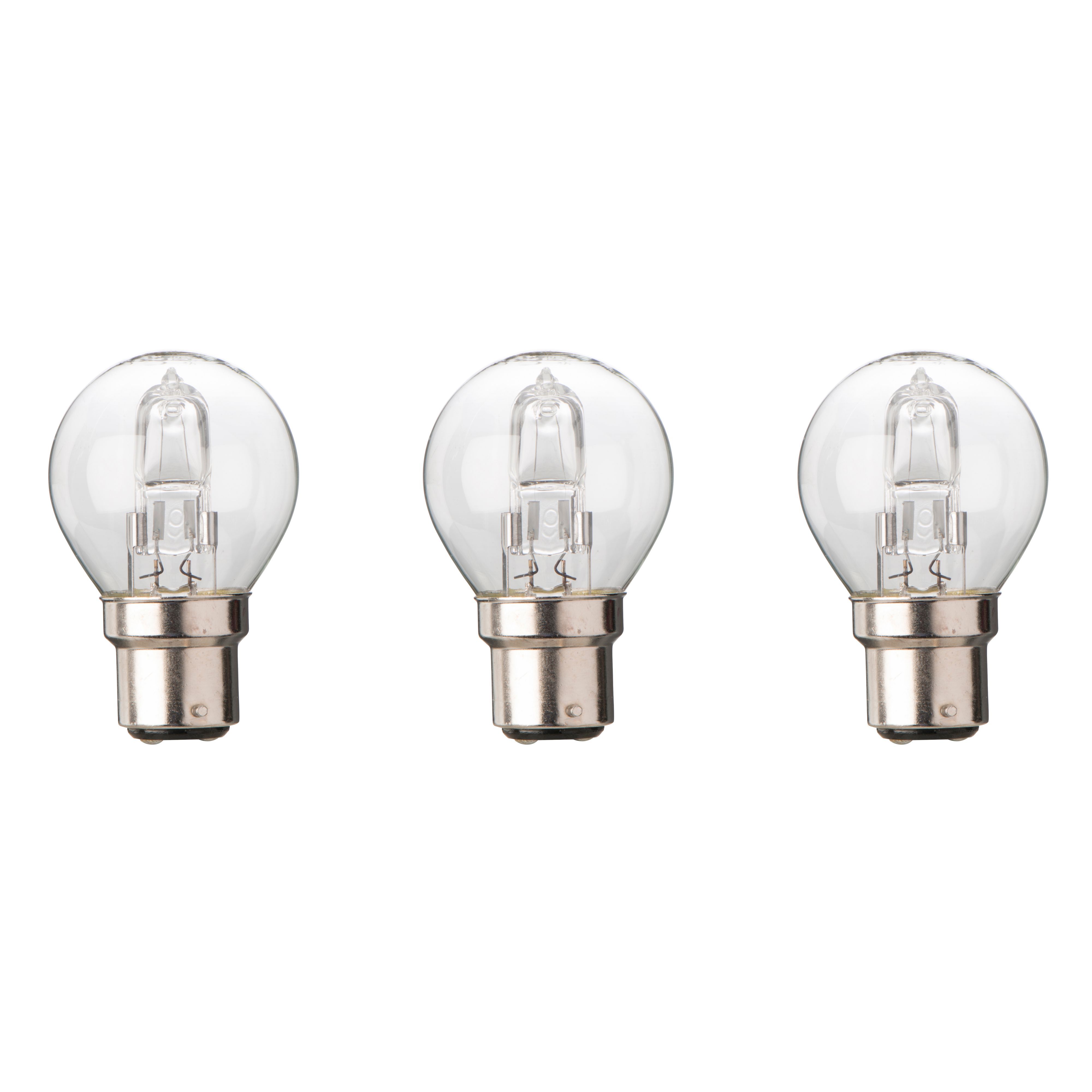 Diall B22 30W Halogen Dimmable Mini Globe Light bulb, Pack of 3 ...