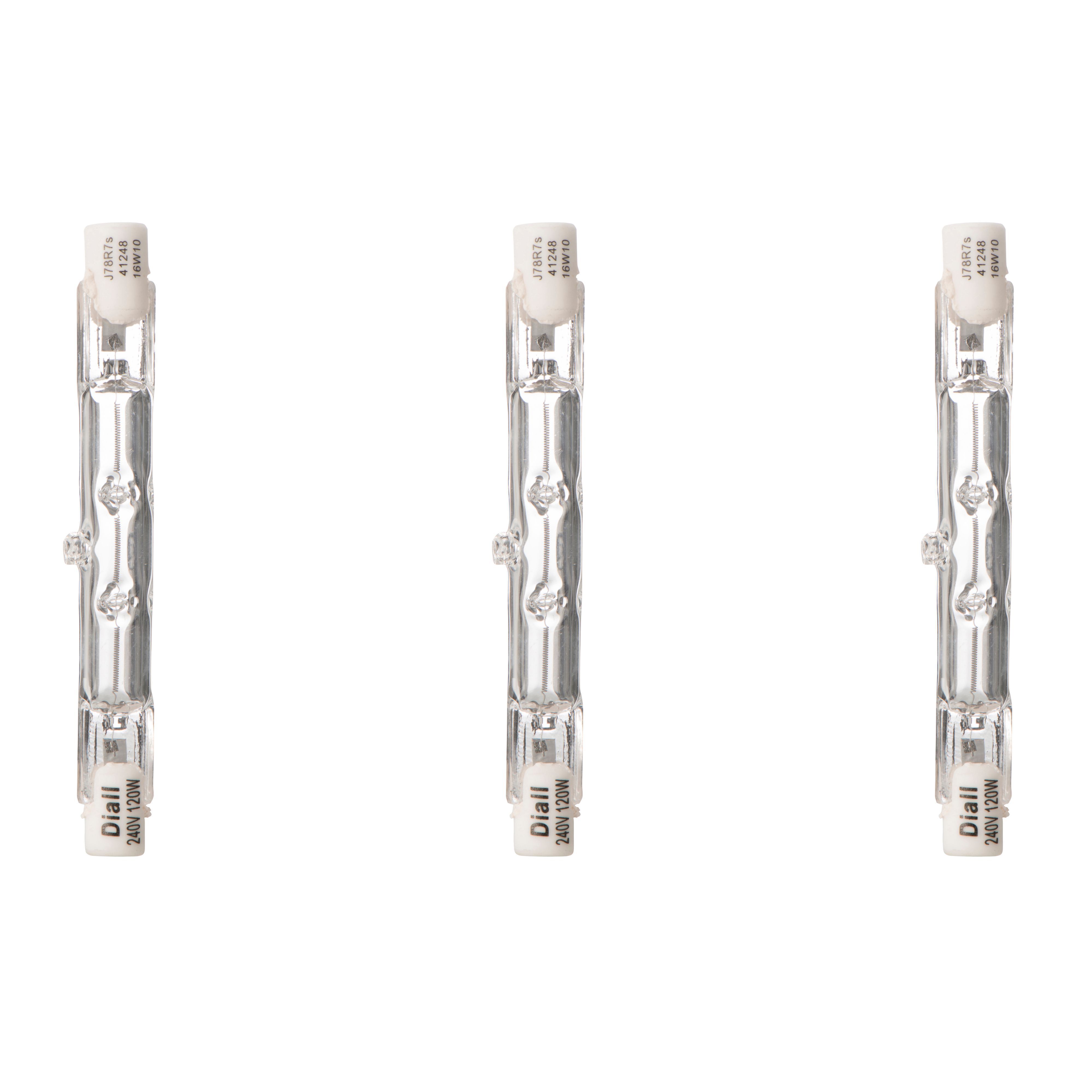 Diall R7s 120W Halogen Dimmable Linear Light bulb, Pack of 3 ...