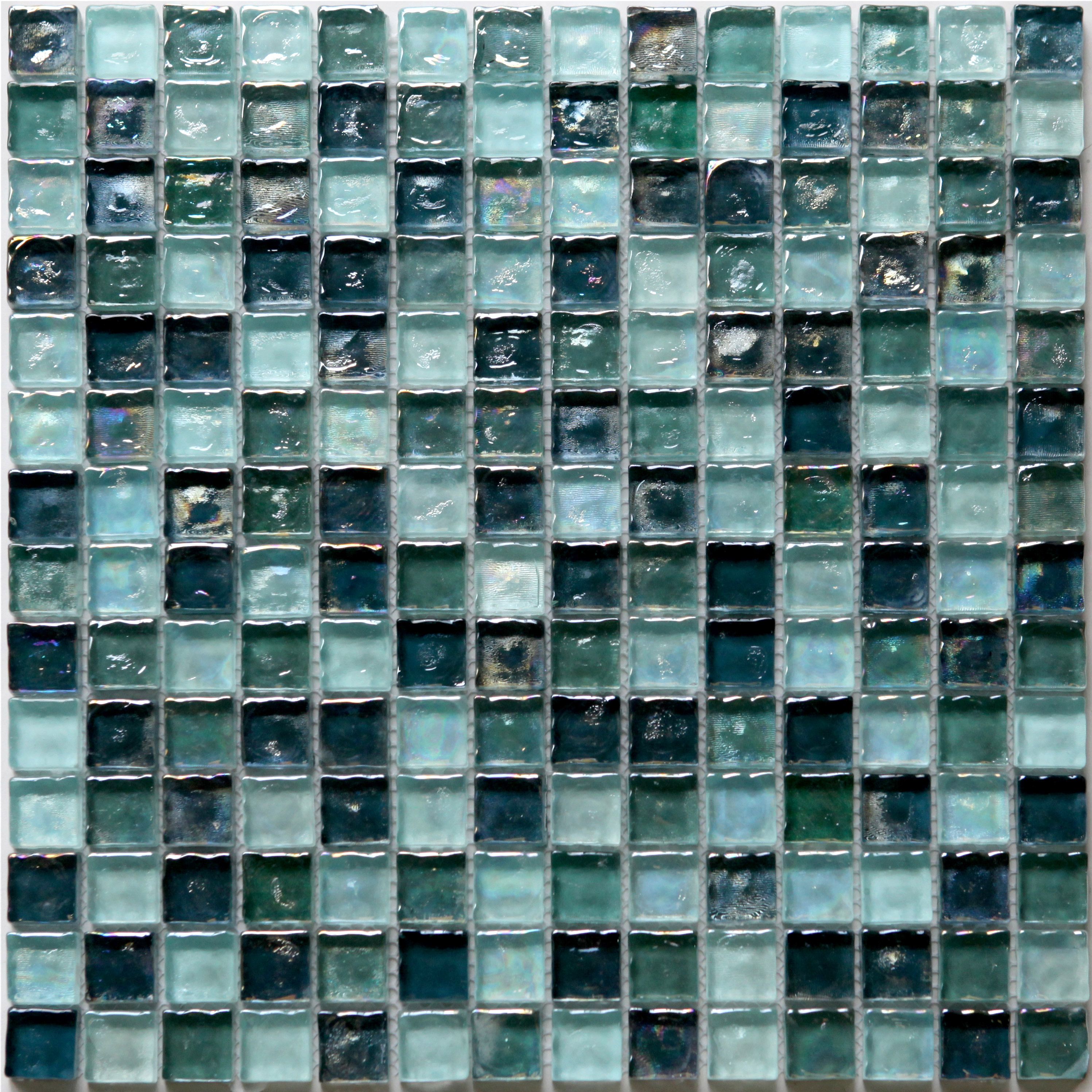 Bressia Blue And Green Glass Mosaic Tile L 306mm W 306mm Departments