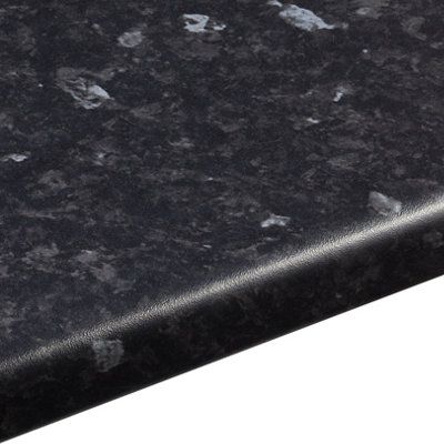 38mm Black Round edge Worktop, (L)1800mm
