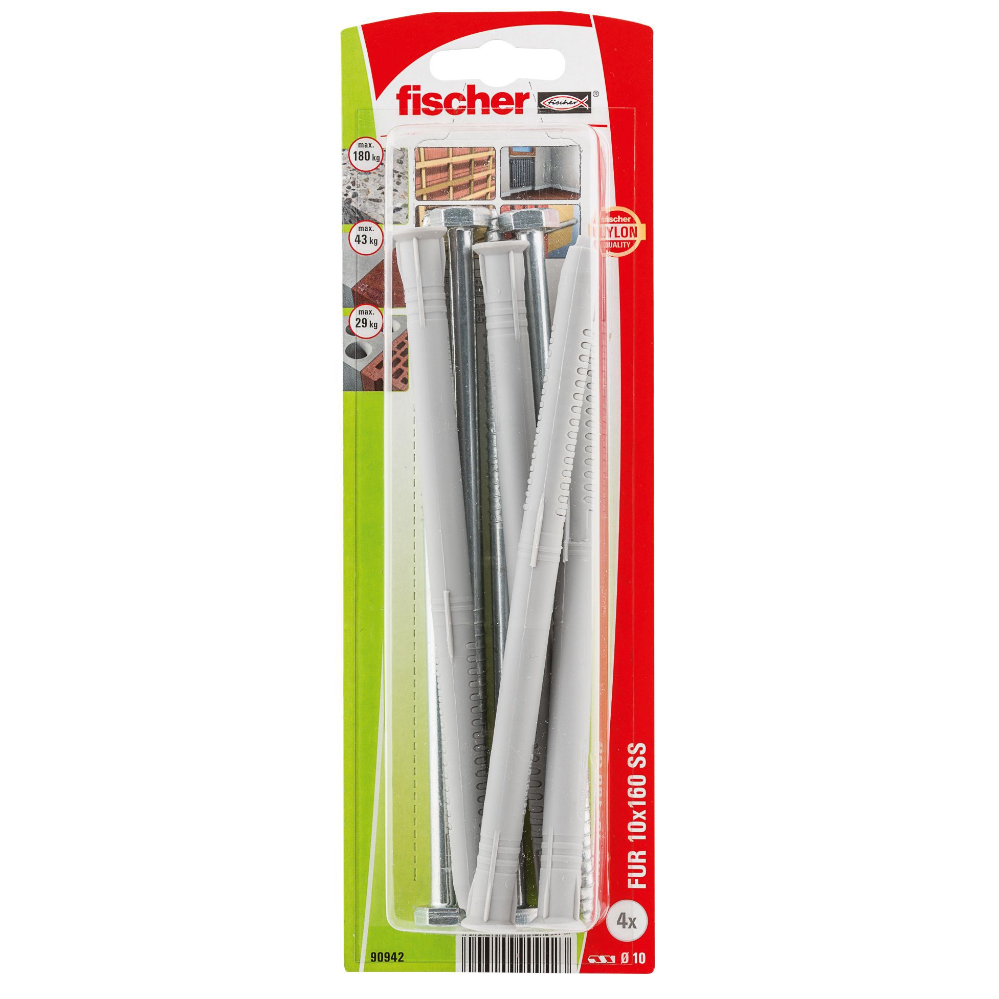 Fischer Frame fixing (Dia)10mm (L)160mm, Pack of 4 | Departments | DIY ...