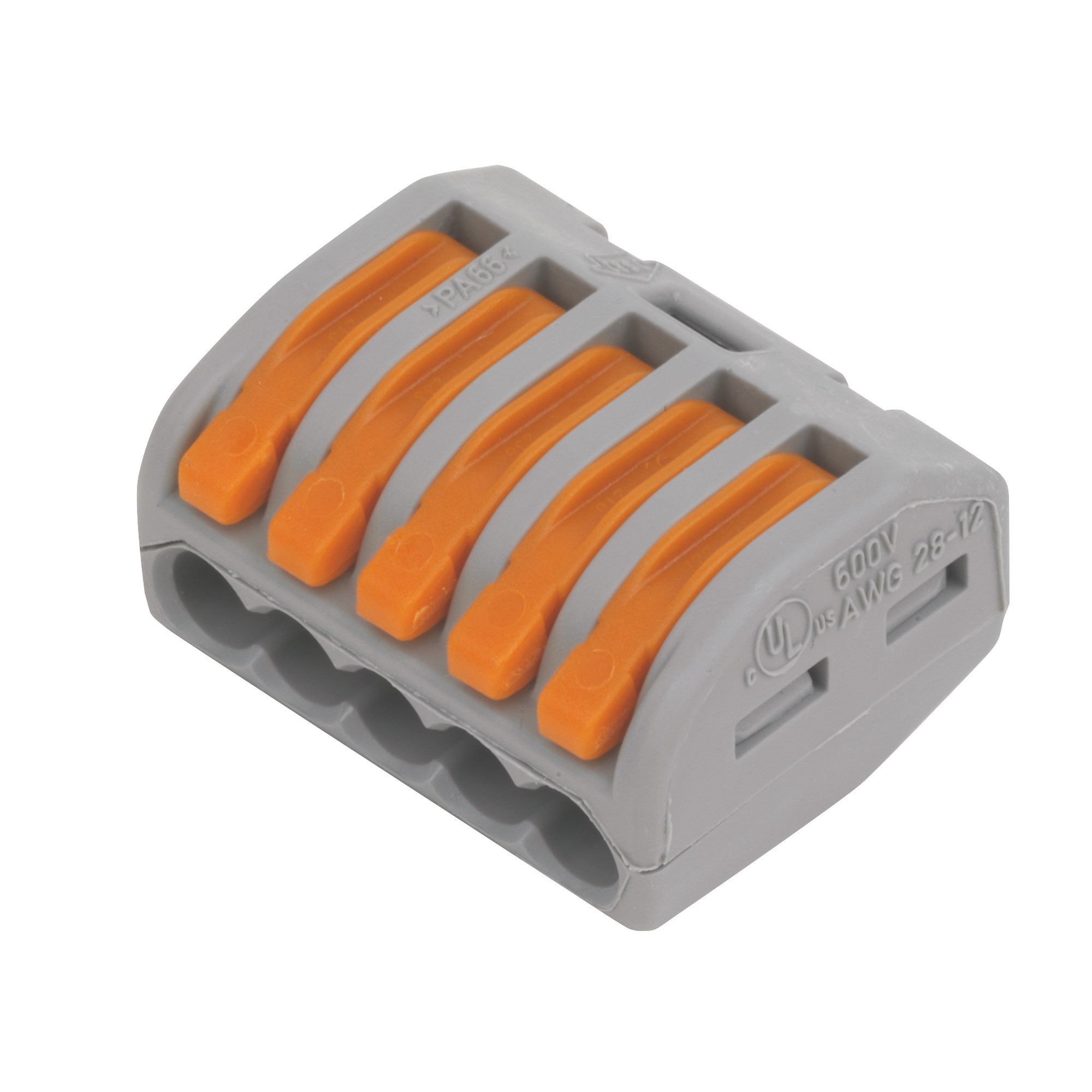 Wago Grey 32A 5 way In-line wire connector, Pack of 40 | Departments ...