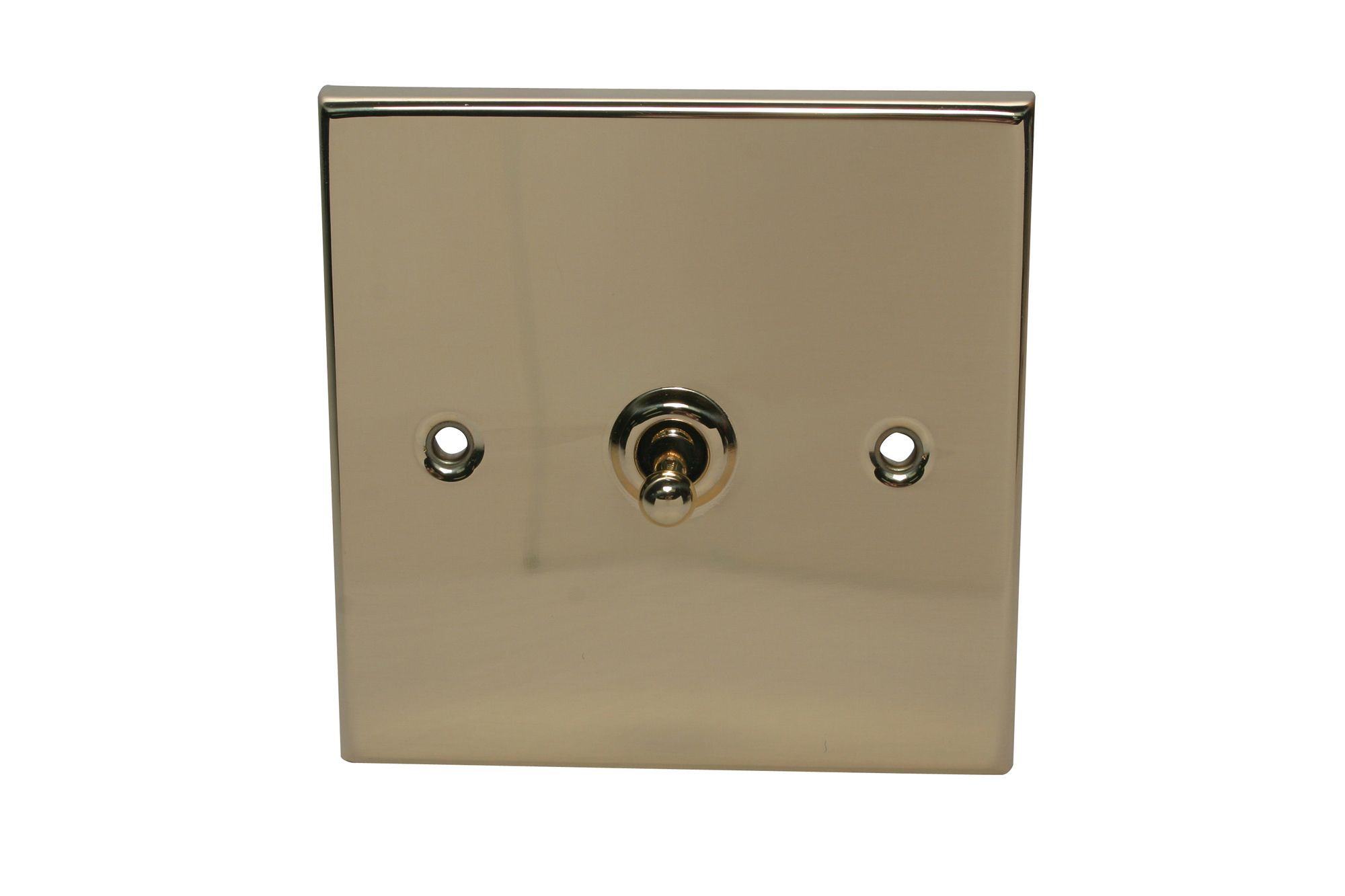 Holder 10A 2 way Polished brass effect Single Toggle Switch ...