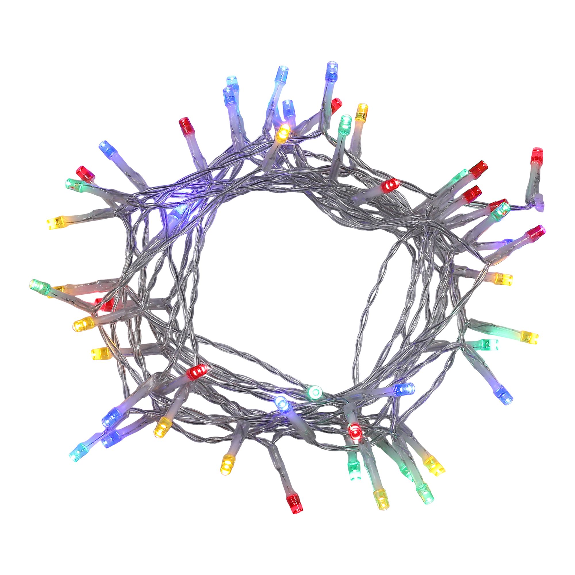 50 Multicolour LED String lights With timer function Clear cable