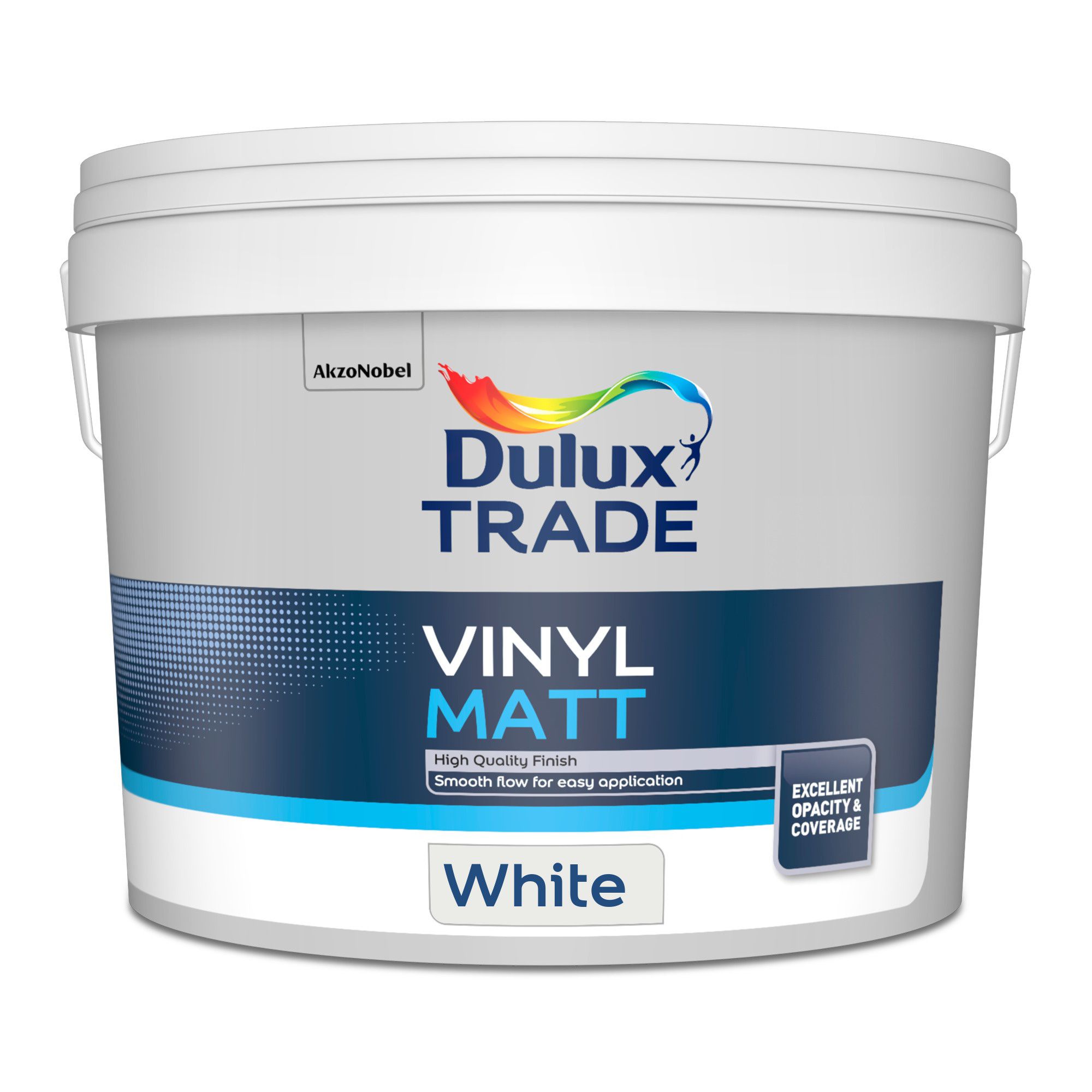 Dulux Trade White Vinyl matt Emulsion paint 10L | Departments | DIY at B&Q