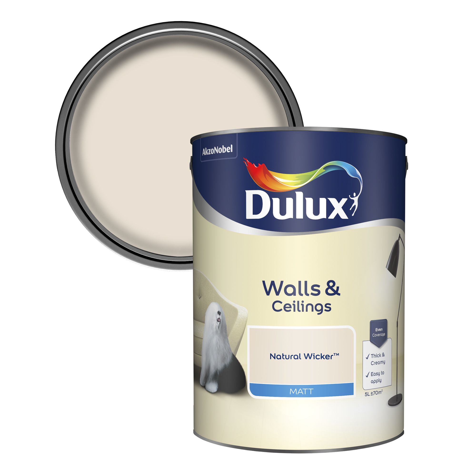 Dulux Natural wicker Matt Emulsion paint 5L | Departments | DIY at B&Q