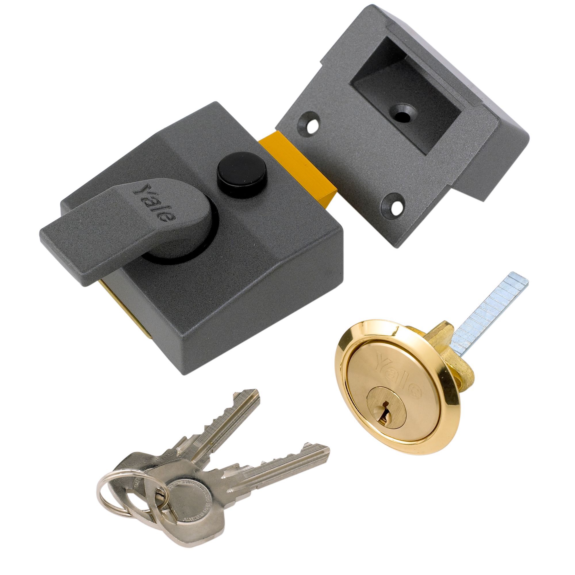 Yale 40mm Brass effect Night latch P-85-DMG-PB-40 | Departments | DIY ...