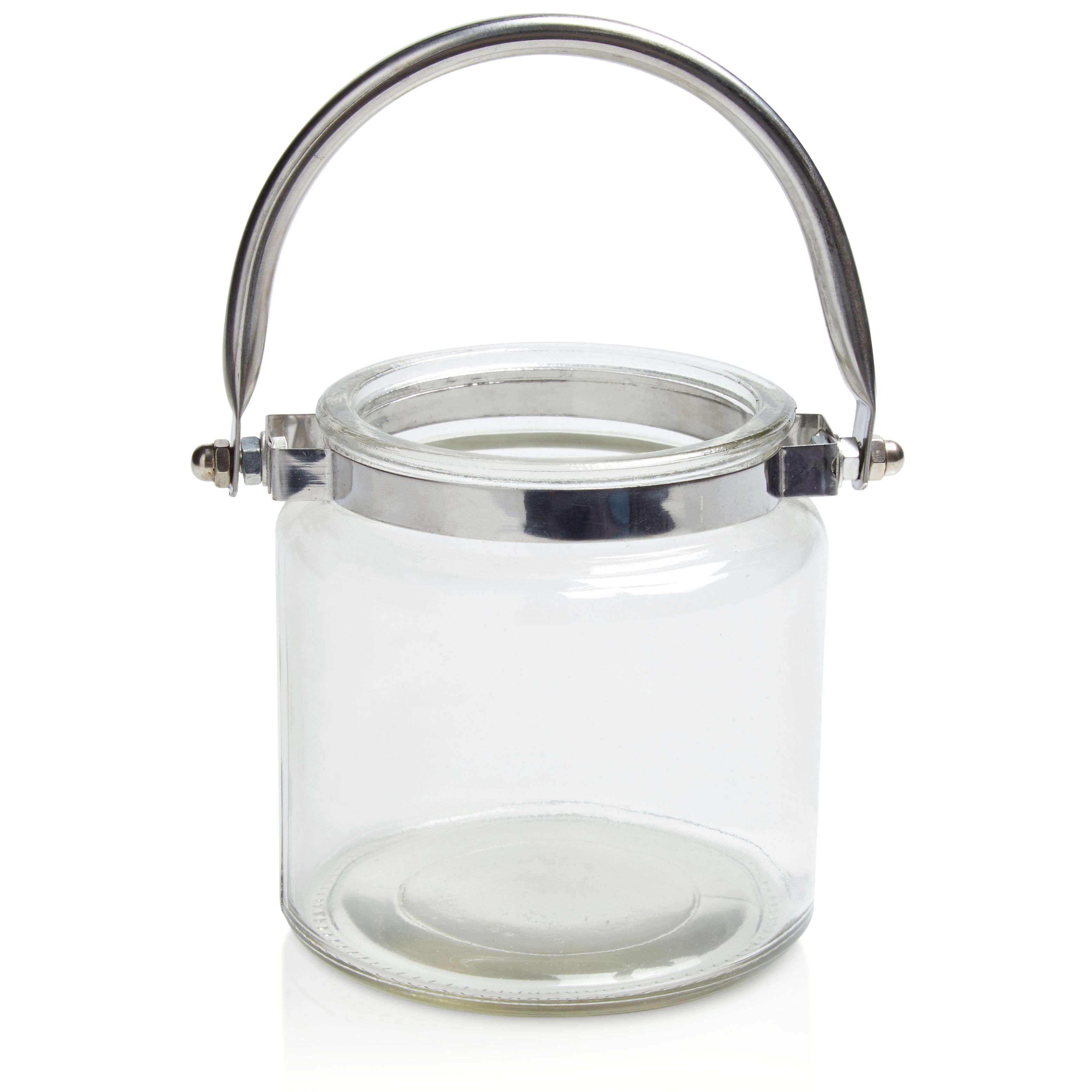 Glass & metal Handled jar, Medium | Departments | DIY at B&Q