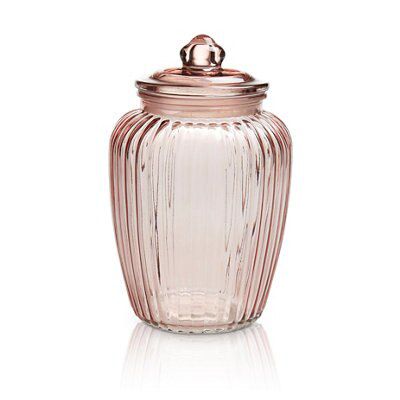 Pink Ornate Glass Jar, Large | Departments | DIY at B&Q