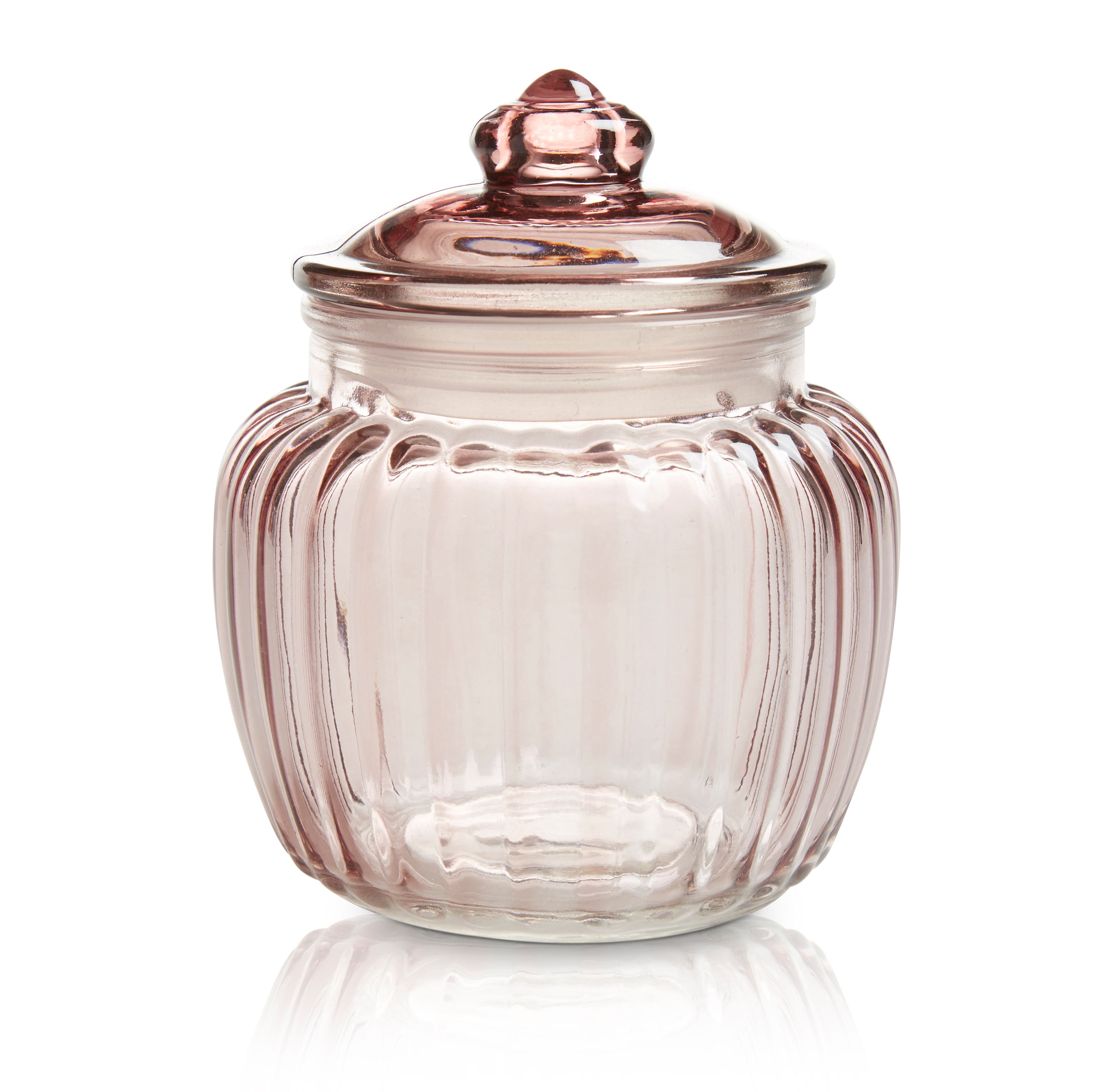 Pink Ornate Glass Jar, Small | Departments | DIY at B&Q