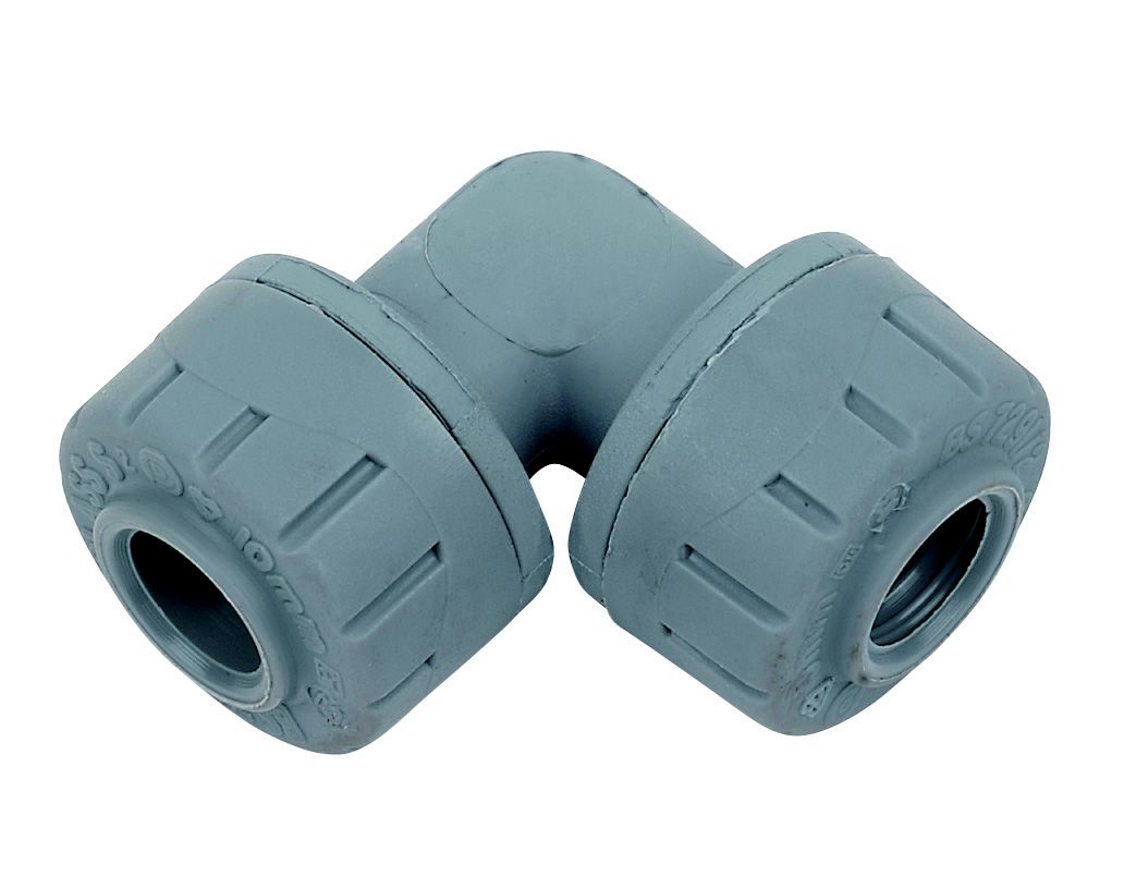 PolyPlumb Push-fit 90° Pipe elbow (Dia)10mm | Departments | DIY at B&Q